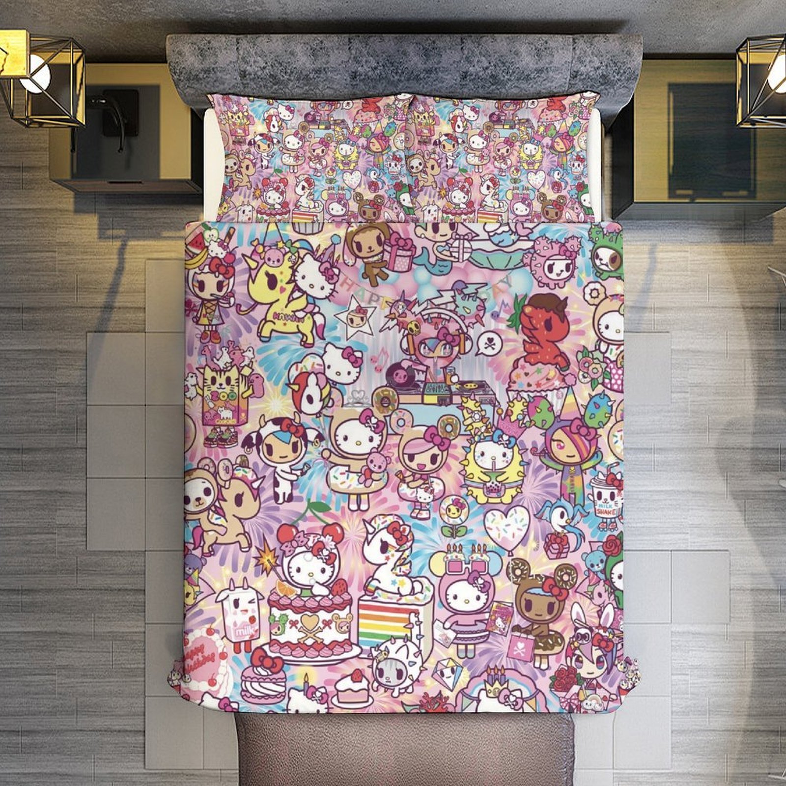 Hello Kitty Party Queen Sheet Set for Kids and Adults,Soft Duvet Cover ...