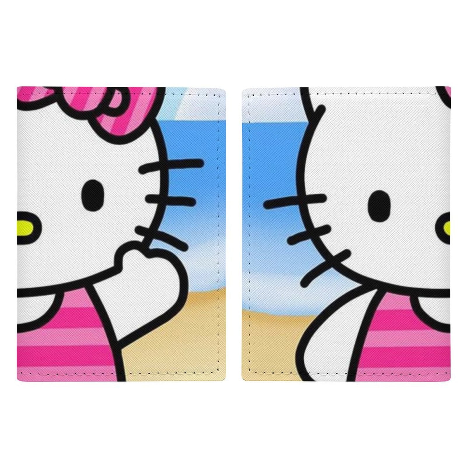 Hello Kitty Passport Cover with Zipper Closure & Sim Pockets Lightweight PU Leather for Men ...