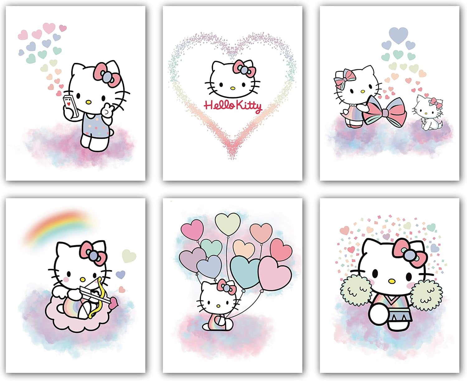 Hello Kitty Pastel Canvas Poster - Danish Pastel Room Decor, Anime ...