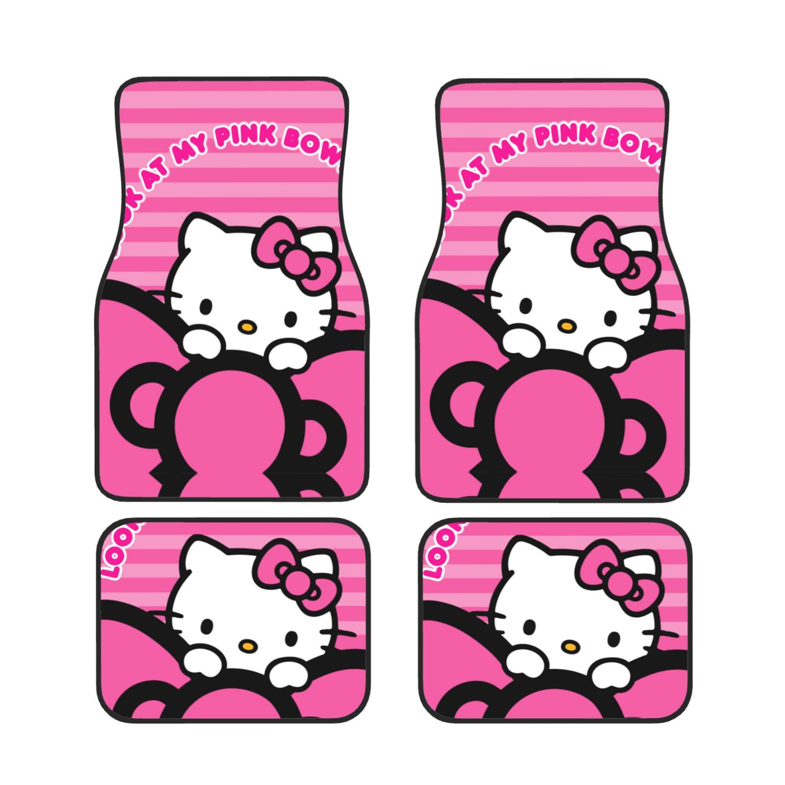 Hello Kitty Personalized Car Floor Mats Set of 4 Pieces Universal Cute ...