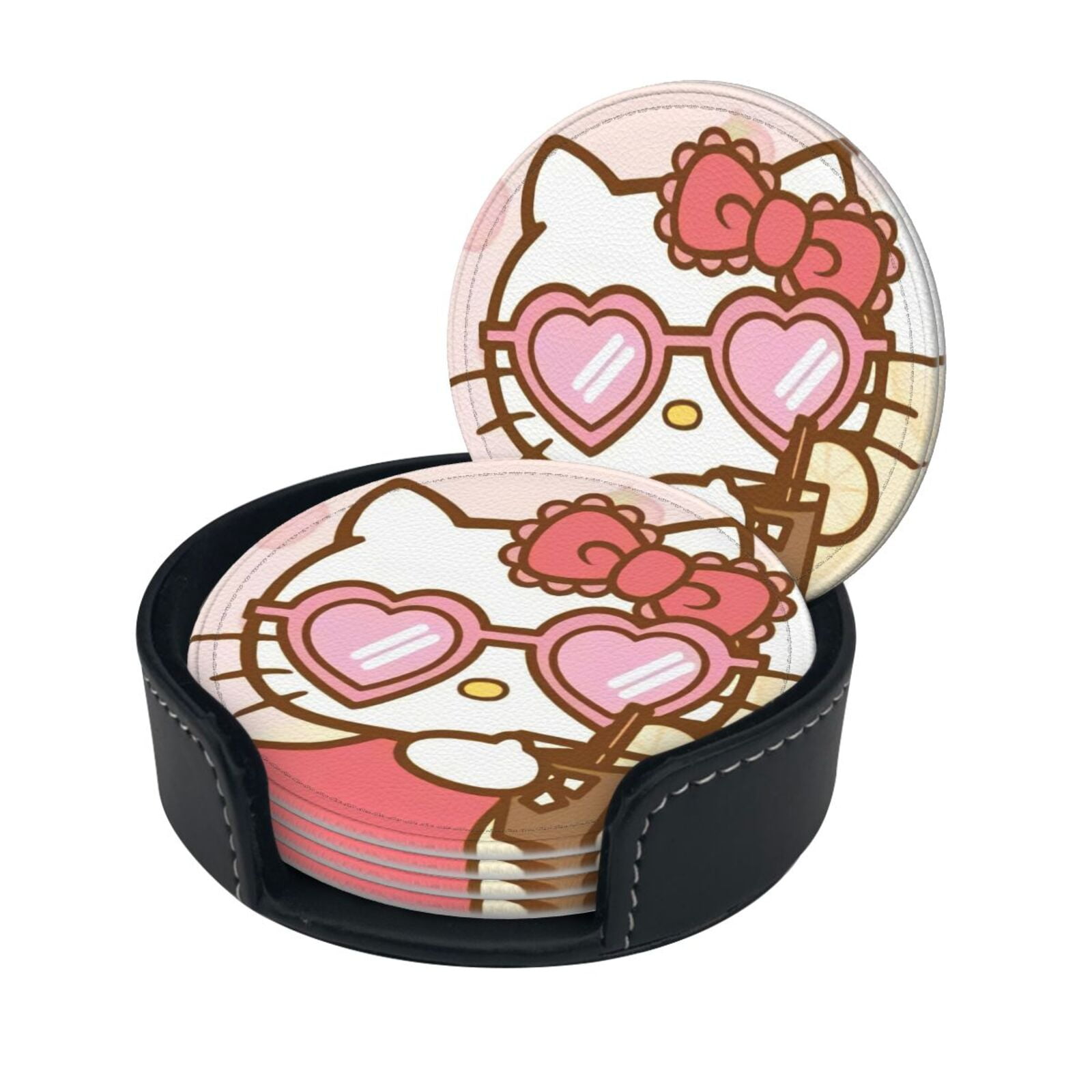 Hello-Kitty Personalized Custom Ceramics Coasters For Drink Absorbent ...