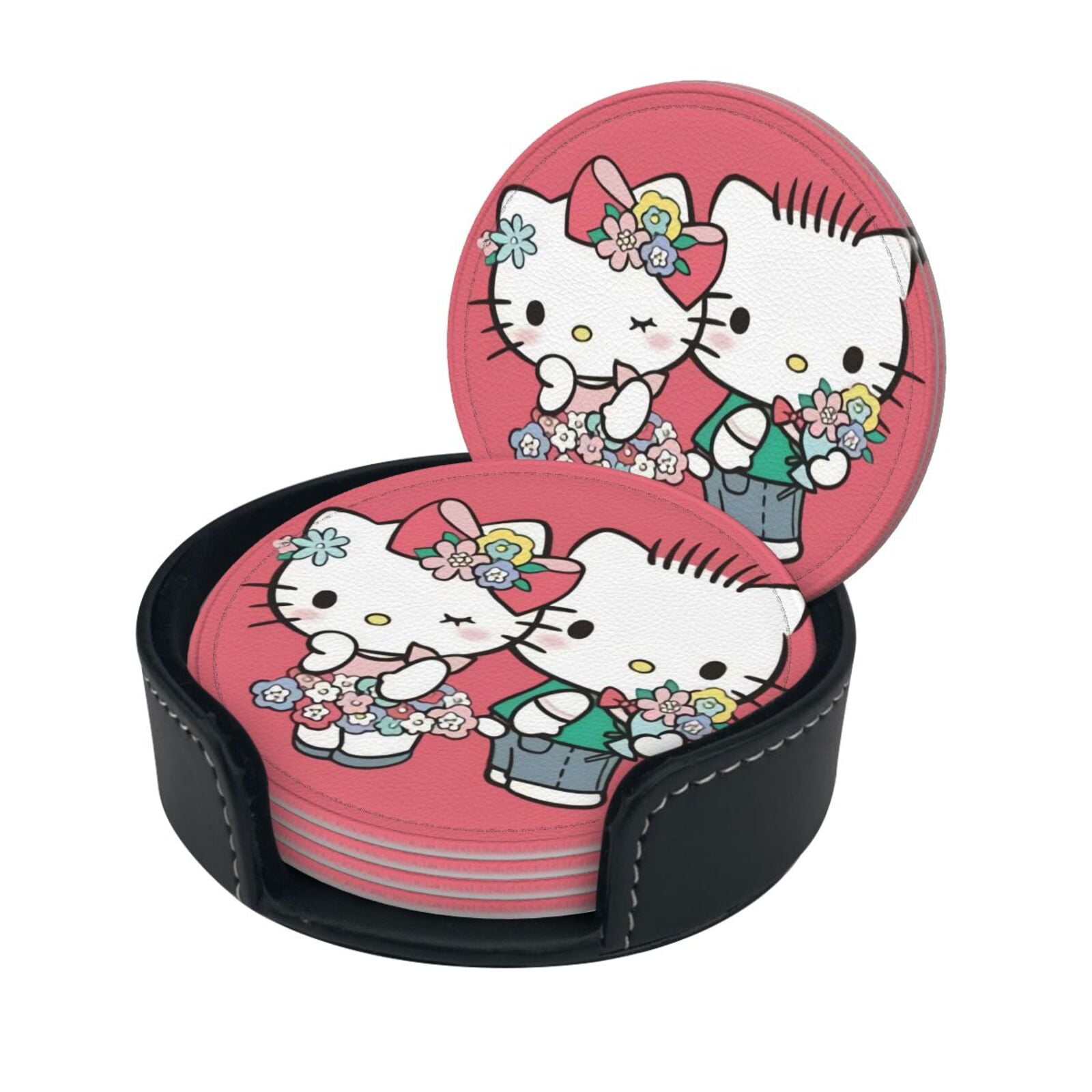 Hello-Kitty Personalized Custom Ceramics Coasters For Drink Absorbent ...