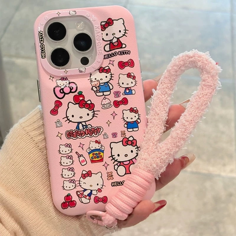 Hello Kitty Phone Case For 13 14 15 16 Pro Max KT Fluffy - Walmart.com