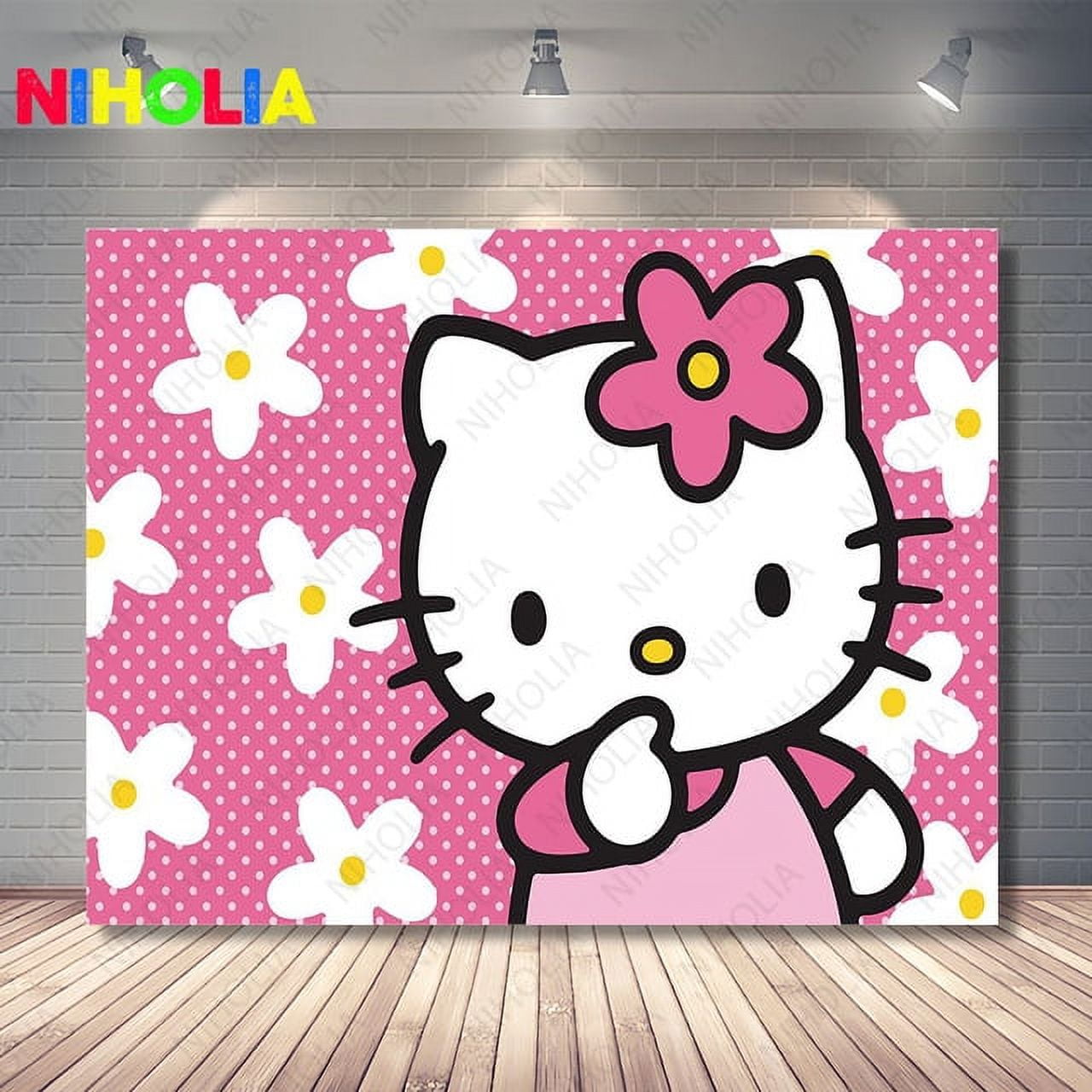 Hello Kitty Photo Backdrop Sanrio Series Girls Birthday Party Banner ...
