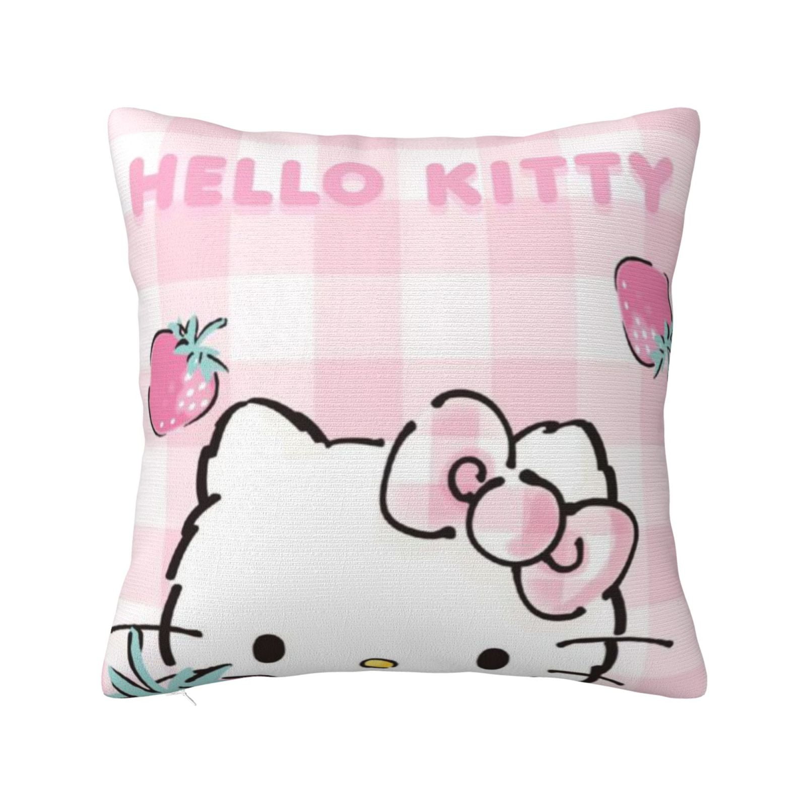 Hello Kitty Pillow Cover, Square Throw Pillow Cases For Couch Sofa Bed ...