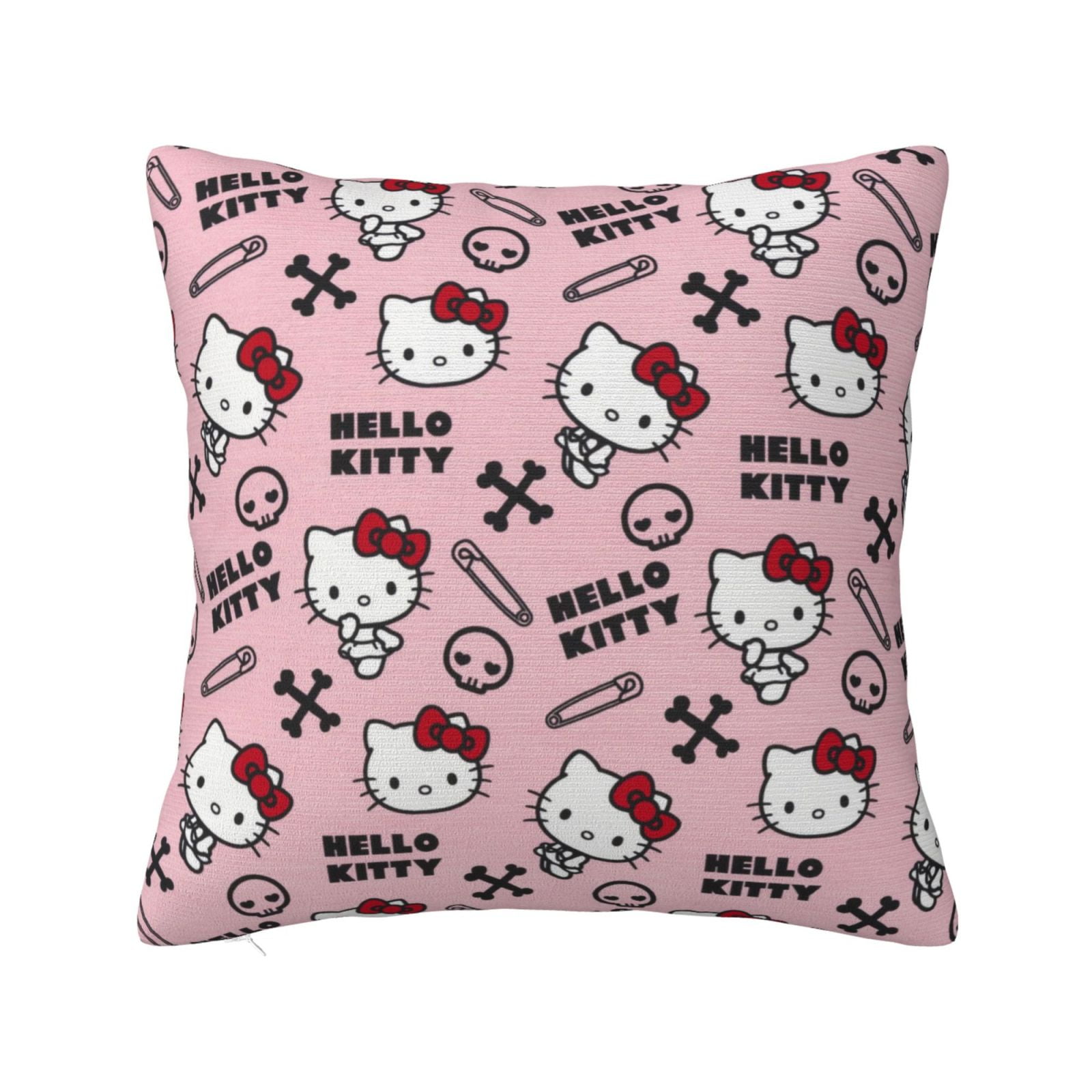 Hello Kitty Pillow Cover, Square Throw Pillow Cases For Couch Sofa Bed ...