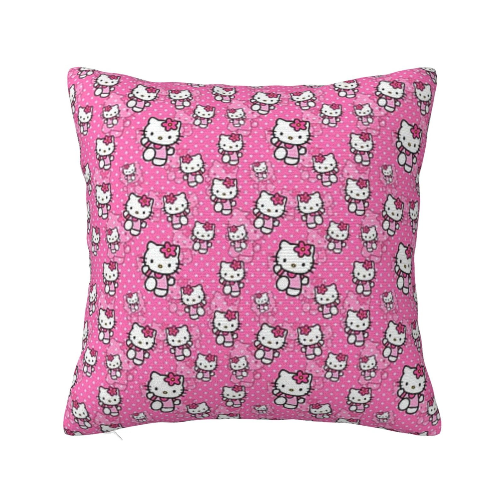 Hello Kitty Pillow Cover, Square Throw Pillow Cases For Couch Sofa Bed ...