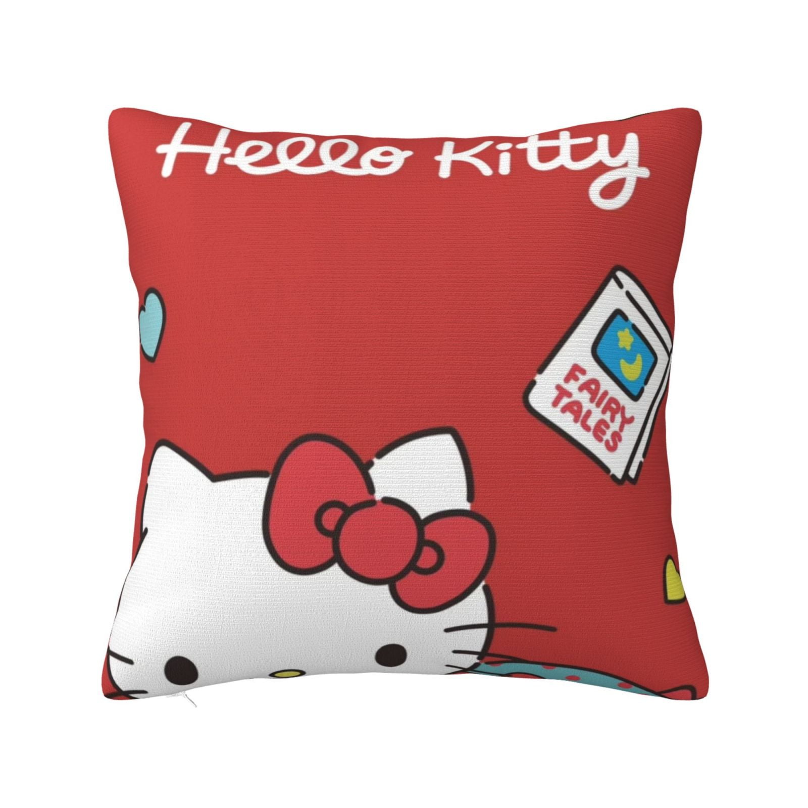 Hello Kitty Pillow Cover, Square Throw Pillow Cases For Couch Sofa Bed ...
