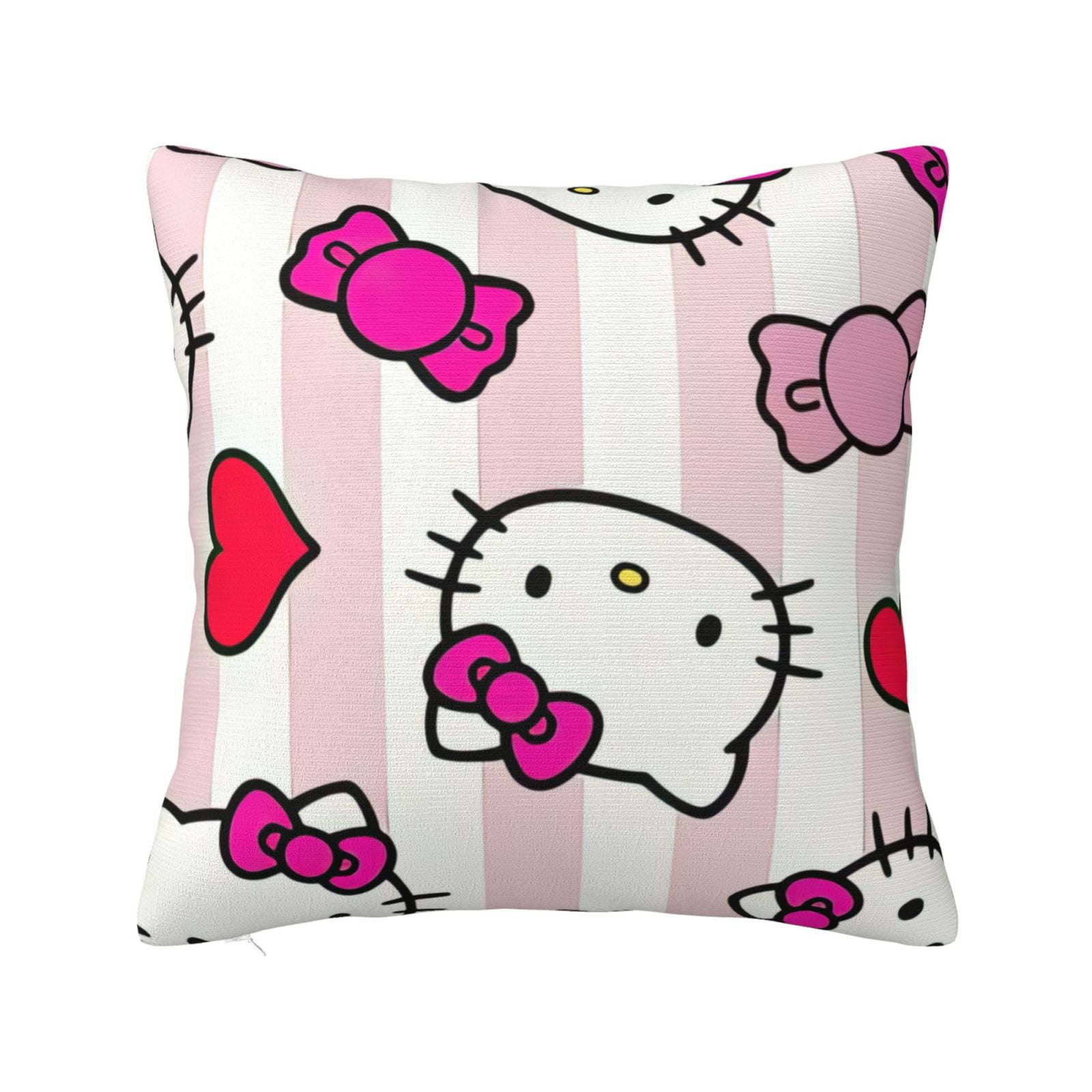 Hello Kitty Pillow Cover, Square Throw Pillow Cases For Couch Sofa Bed ...
