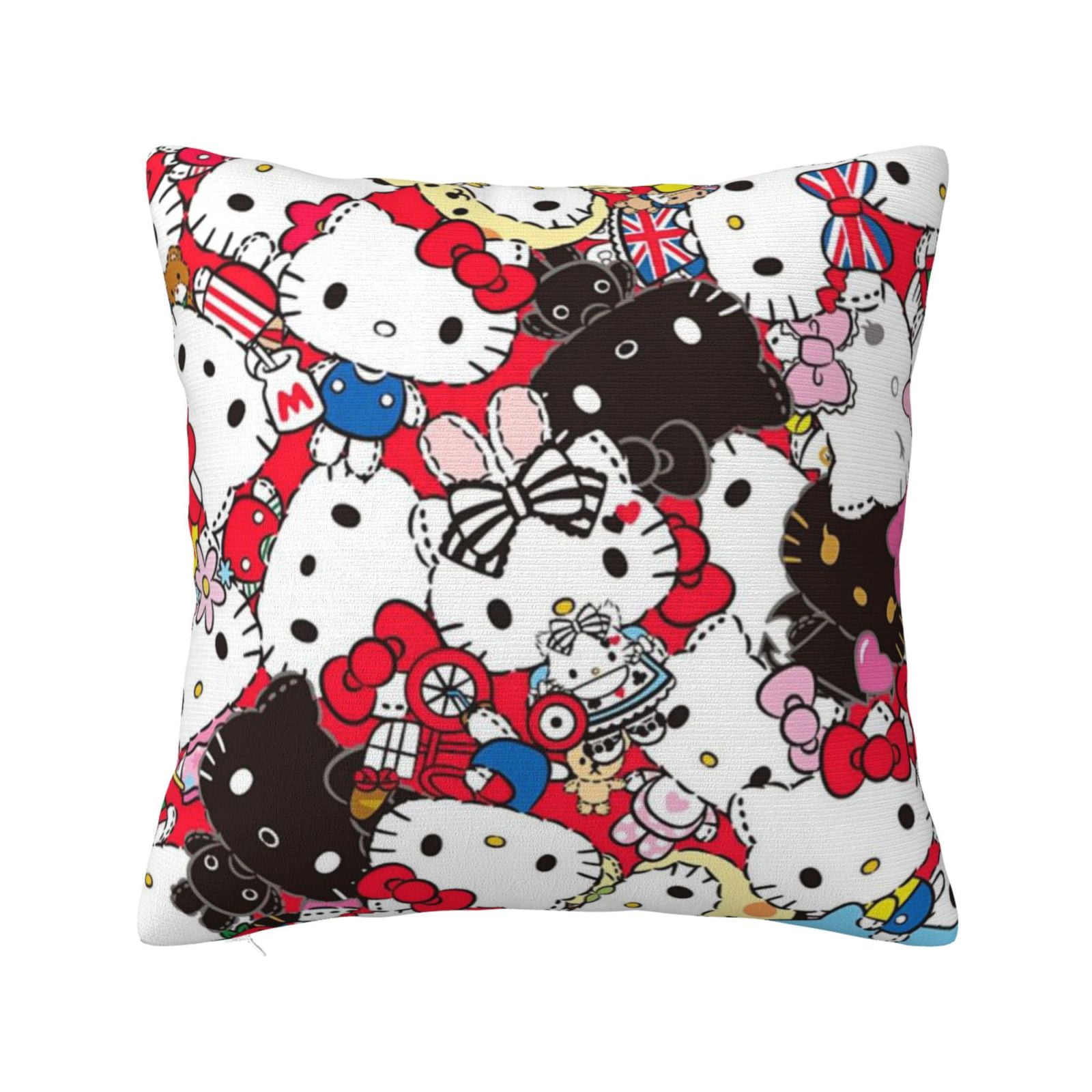 Hello Kitty Pillow Cover, Square Throw Pillow Cases For Couch Sofa Bed ...