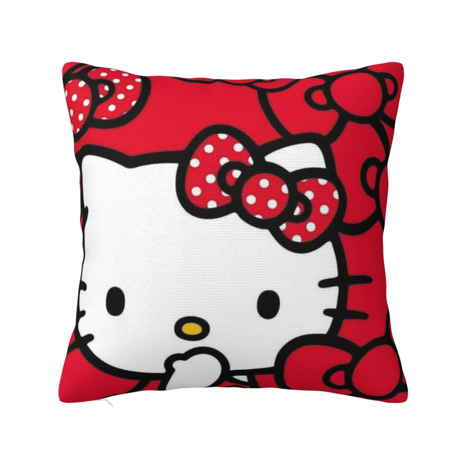 Hello Kitty Pillow Cover, Square Throw Pillow Cases For Couch Sofa Bed ...