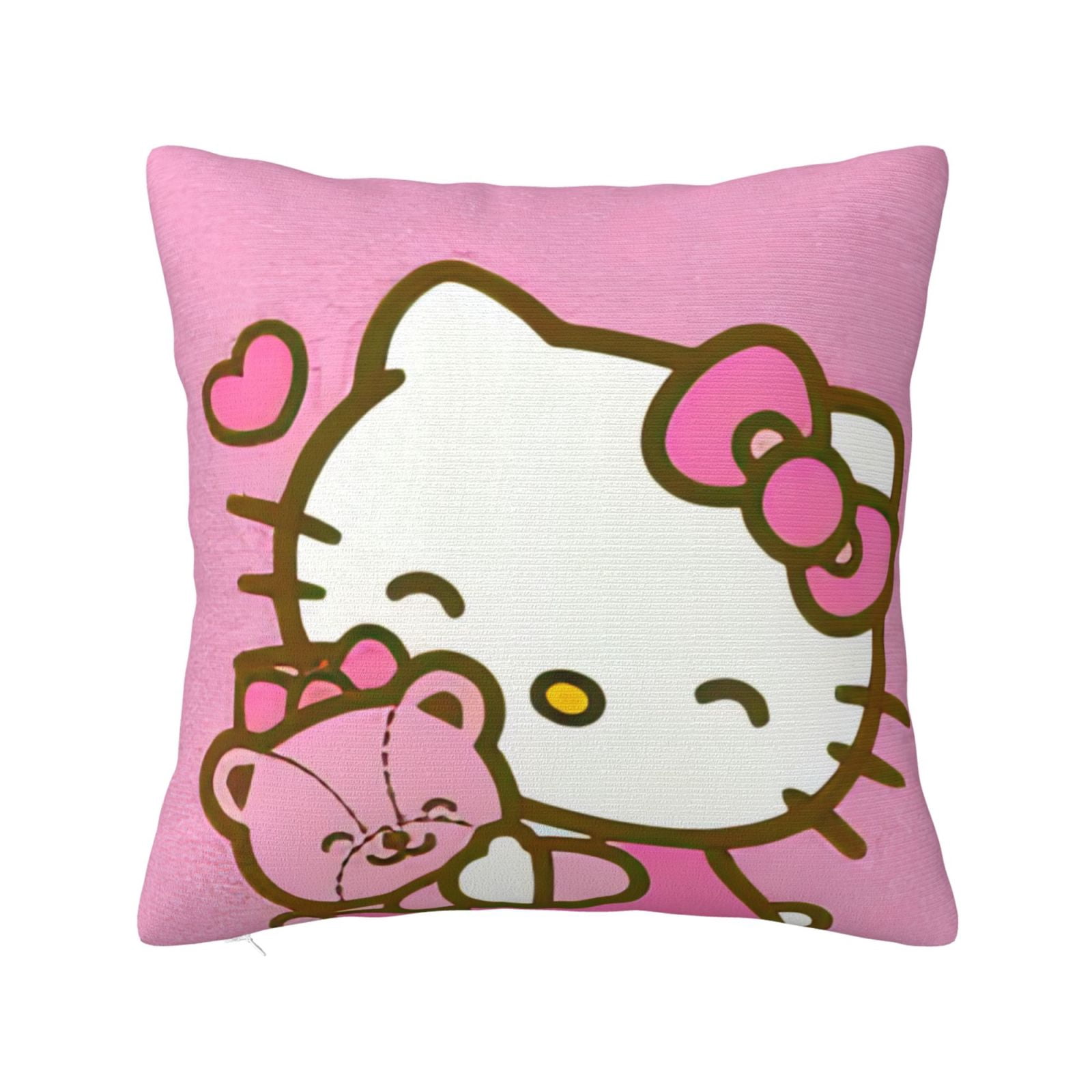 Hello Kitty Pillow Cover, Square Throw Pillow Cases For Couch Sofa Bed ...