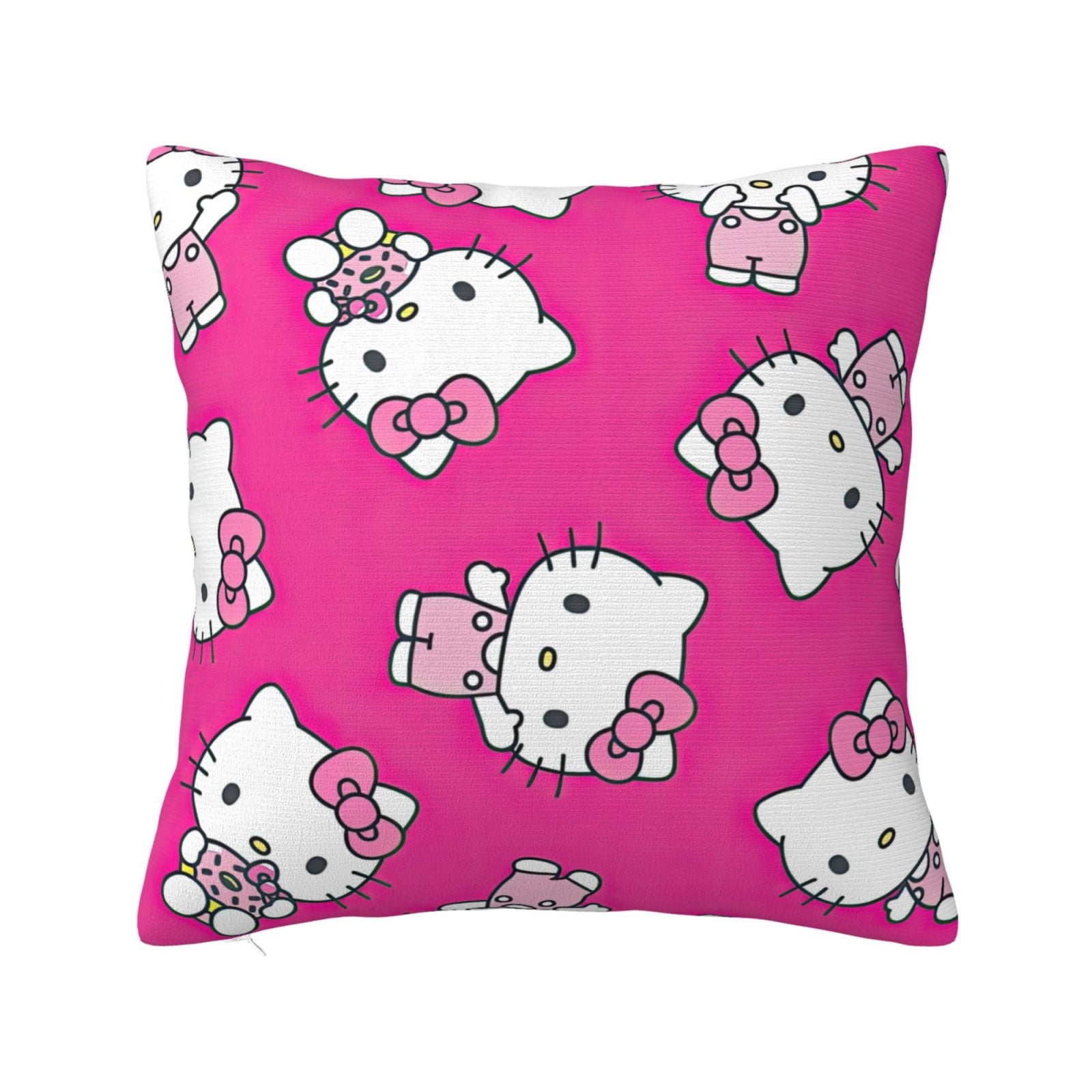 Hello Kitty Pillow Cover, Square Throw Pillow Cases For Couch Sofa Bed ...