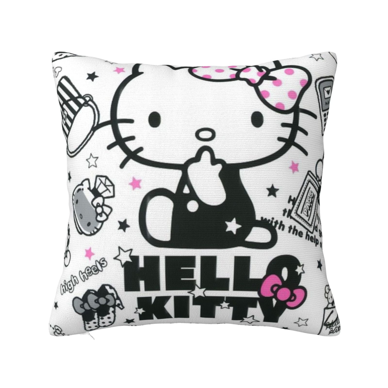 Hello Kitty Pillow Cover, Square Throw Pillow Cases For Couch Sofa Bed ...