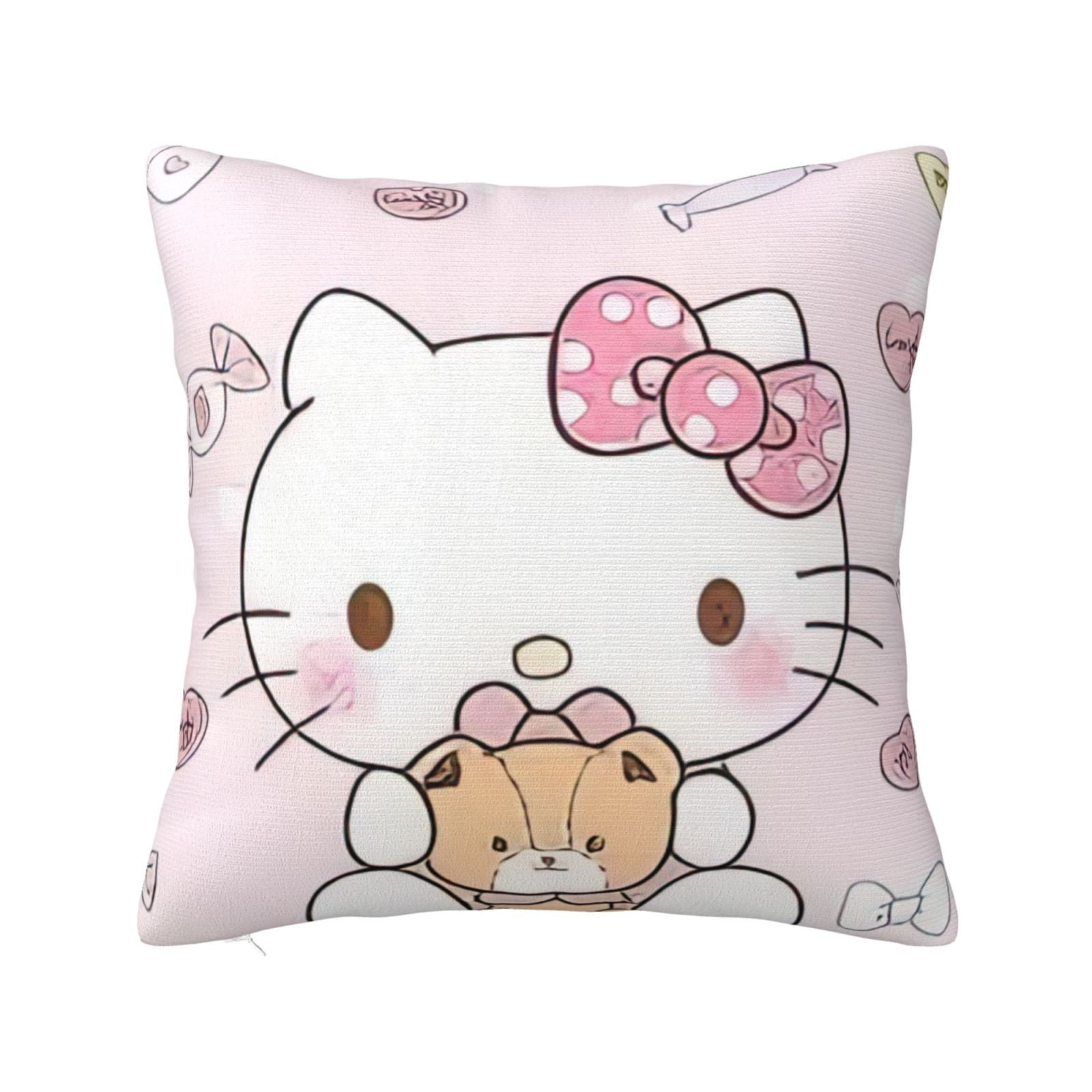 Hello Kitty Pillow Cover, Square Throw Pillow Cases For Couch Sofa Bed ...