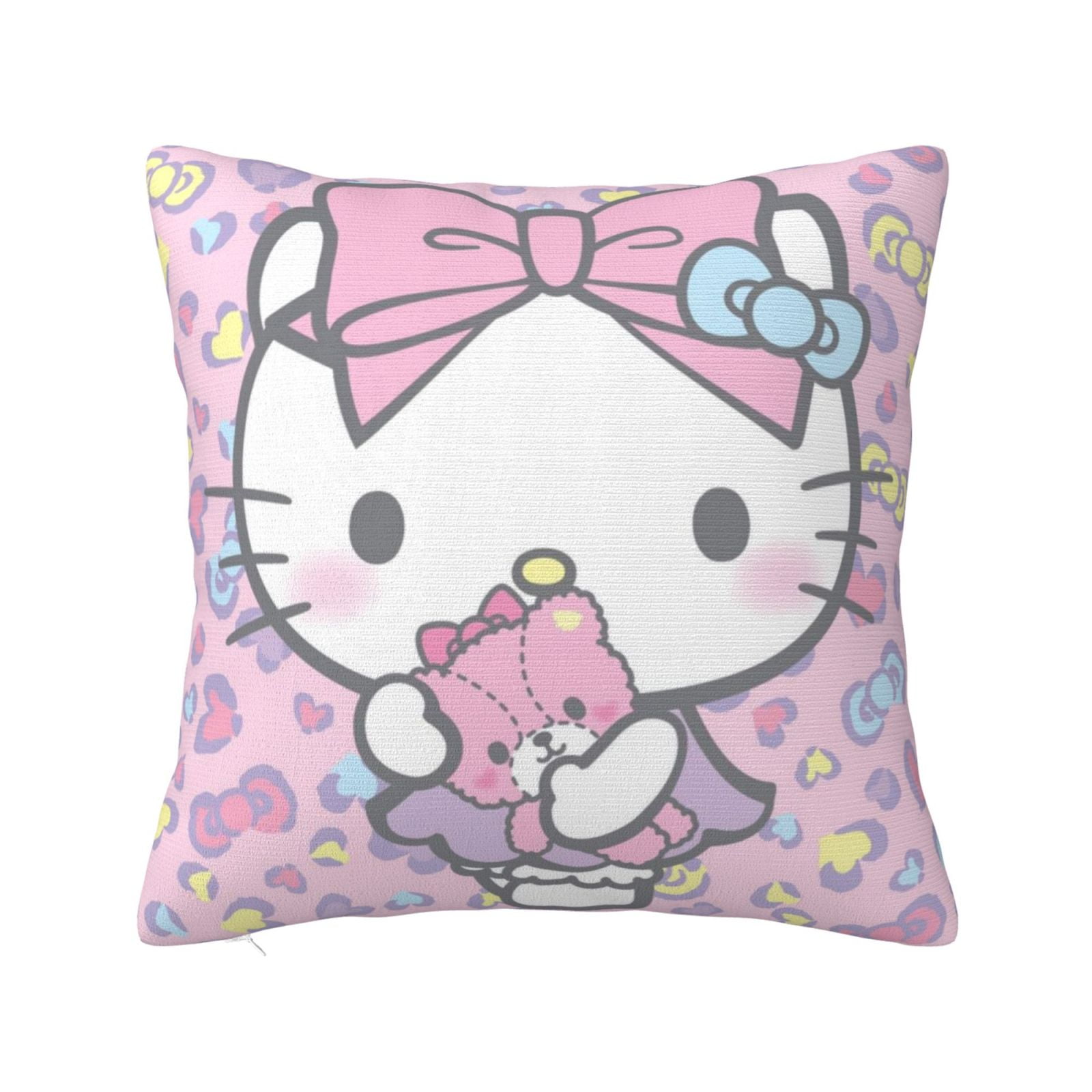 Hello Kitty Pillow Cover, Square Throw Pillow Cases For Couch Sofa Bed ...