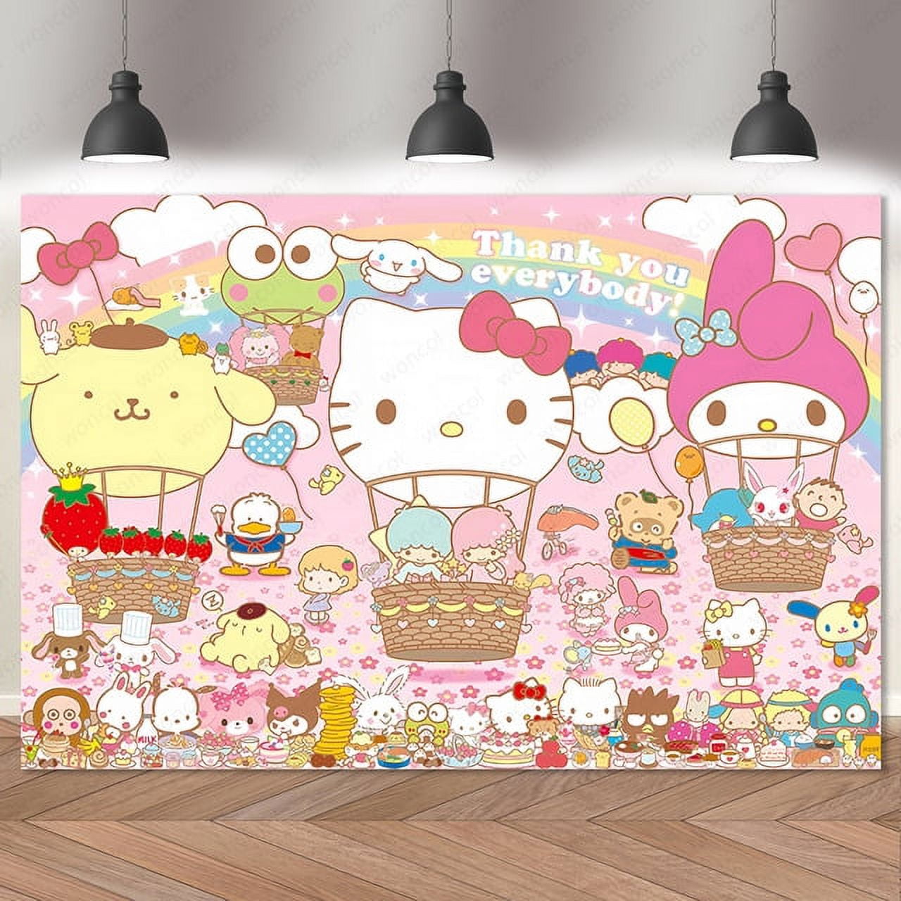Hello Kitty Pink Backdrop Cover Girl Birthday Party Decoration Vinyl ...