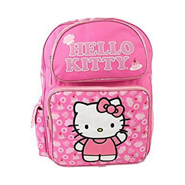 Hello Kitty Large School Backpack Bag, Pink Cake Design, 16 Inch ...