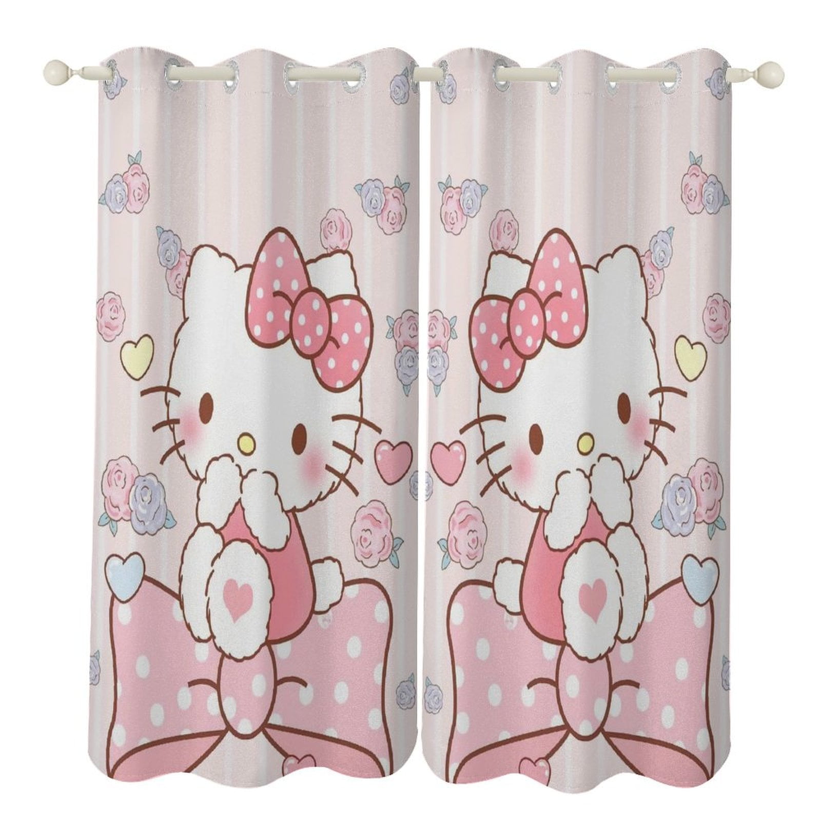 Hello Kitty Pink Curtains 72 Inch,Blackout Curtains,Cartoon Curtains ...