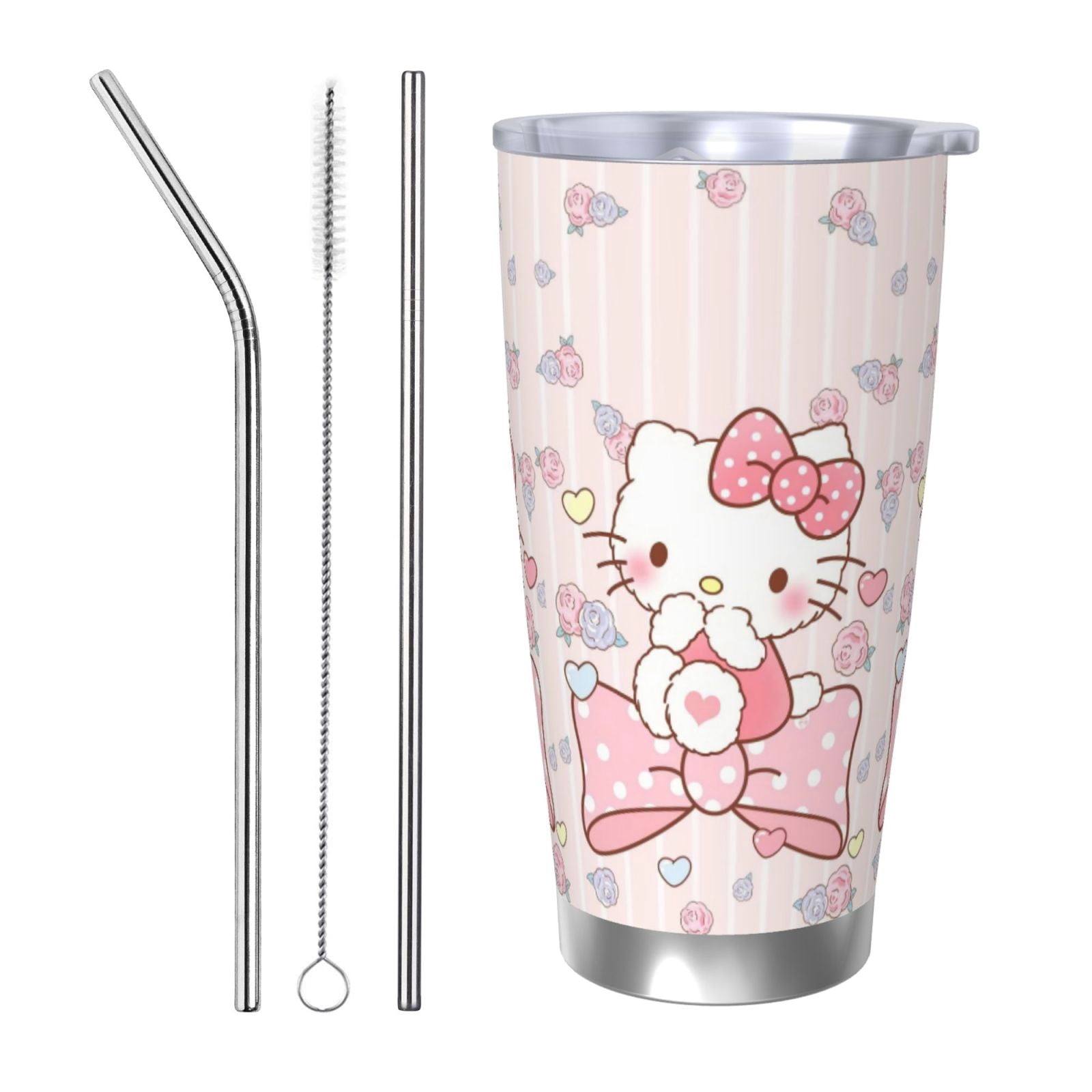 Hello Kitty Pink Water Bottle,Coffee Cups,20oz Stainless Steel ...