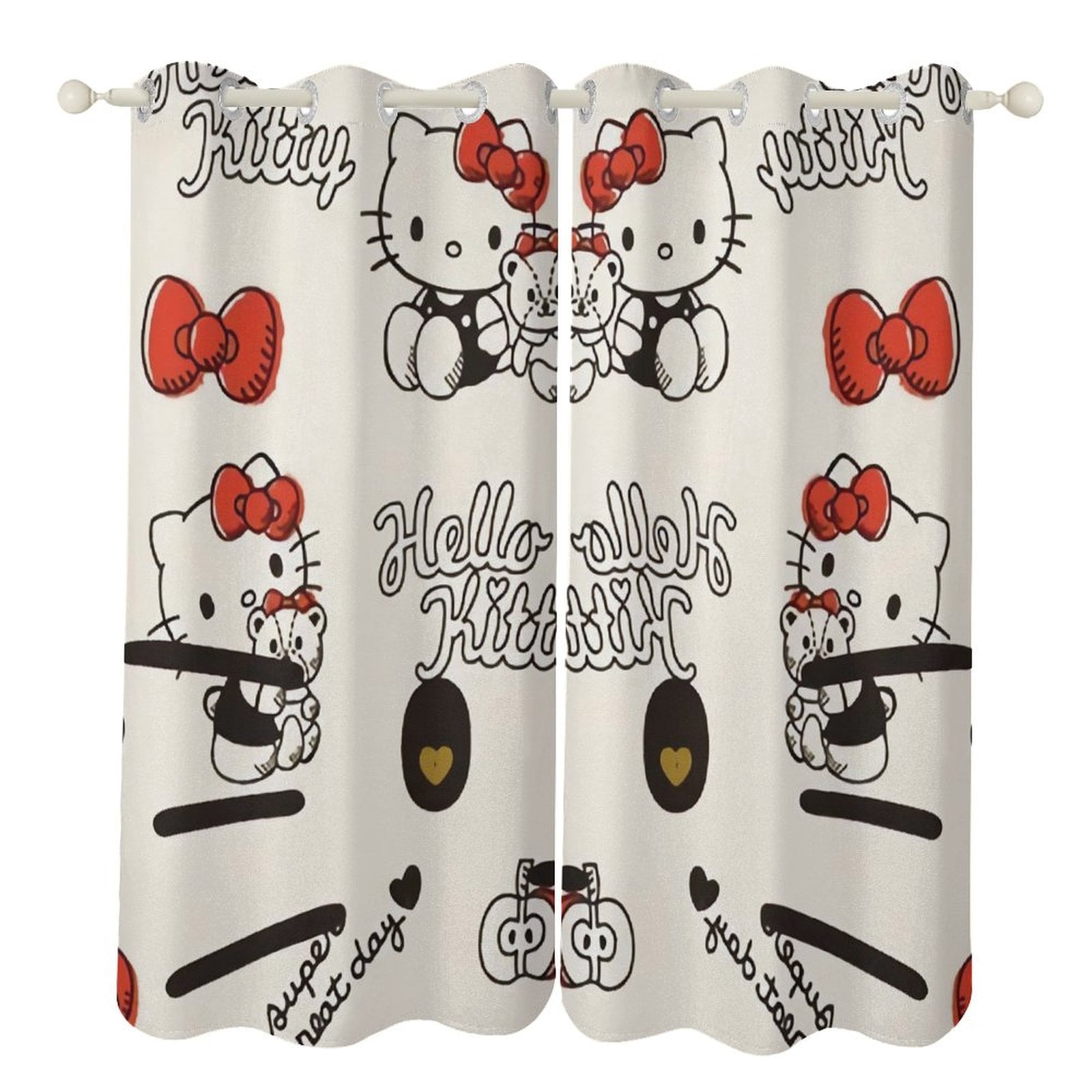 Hello Kitty Pitty Have A Super Great Day Curtains,Blackout Curtains for ...
