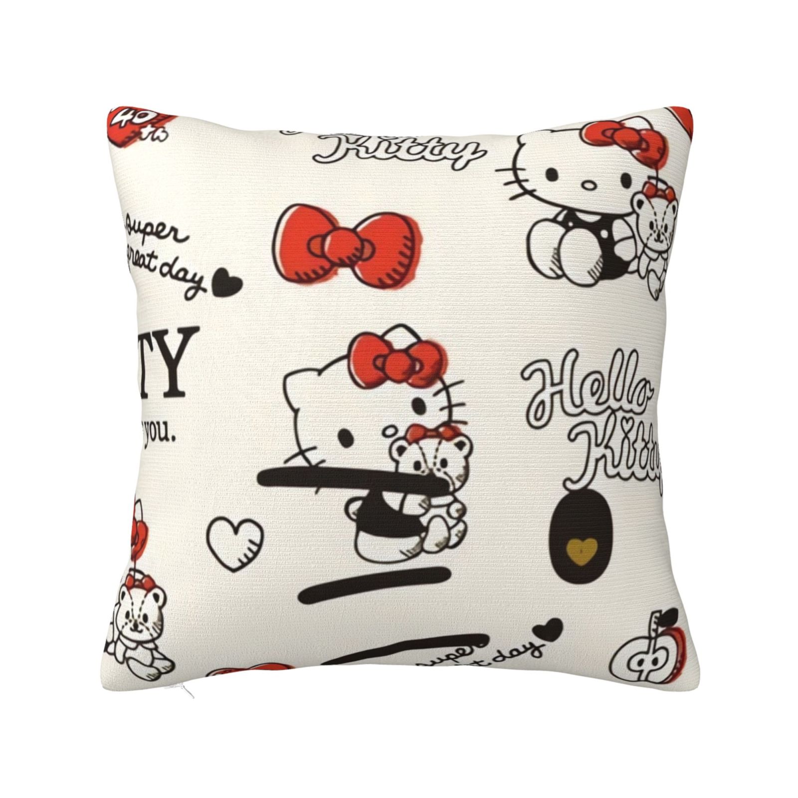 Hello Kitty Pitty Have A Super Great Day Pillow Covers 18x18 Inch,Soft ...