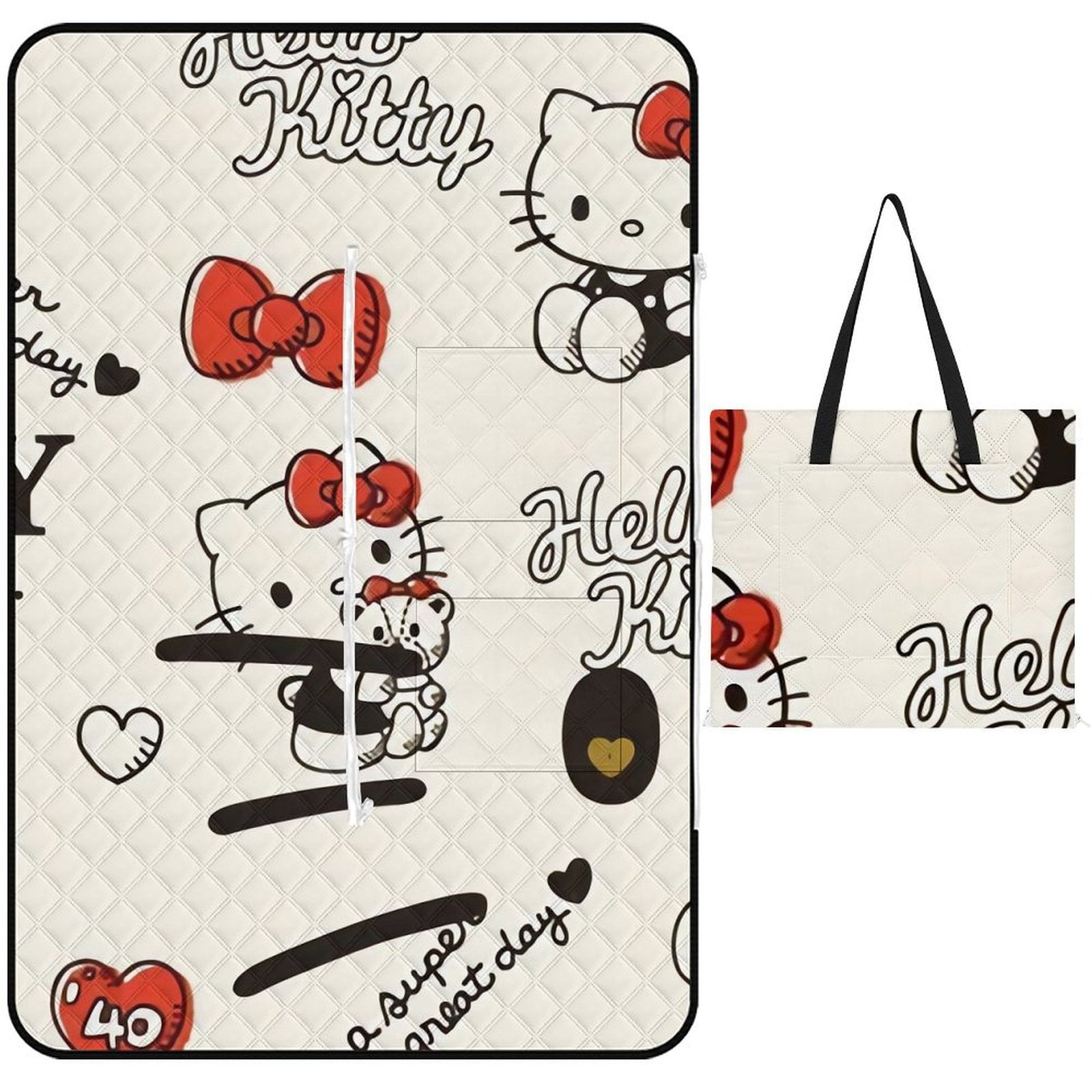 Hello Kitty Pitty Have A Super Great Day Picnic Blankets Outdoor ...
