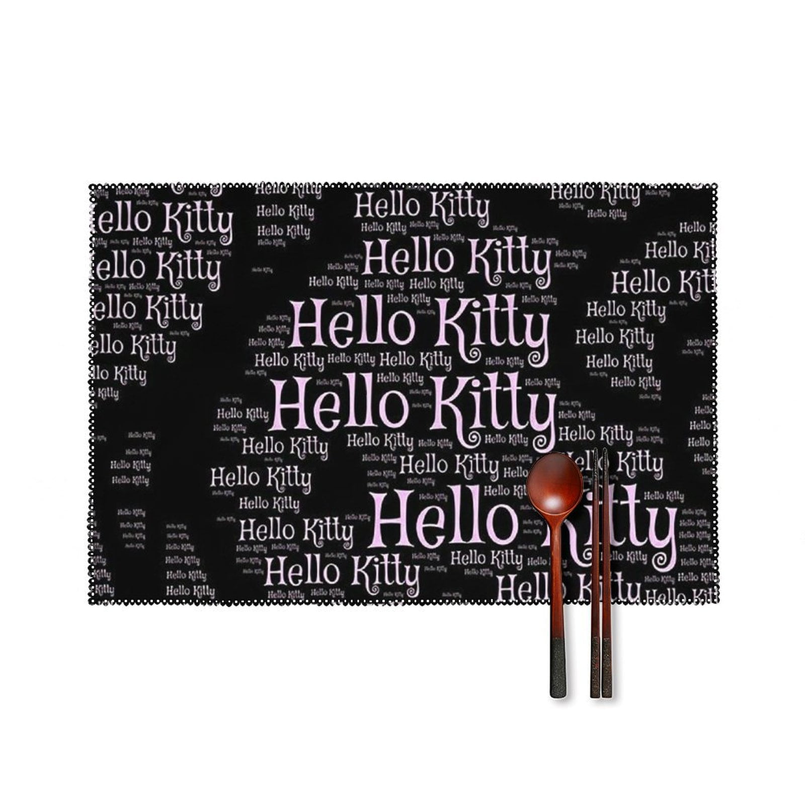 Hello Kitty Placemats Set of 4, Decorative Place Mats for Kitchen Table ...