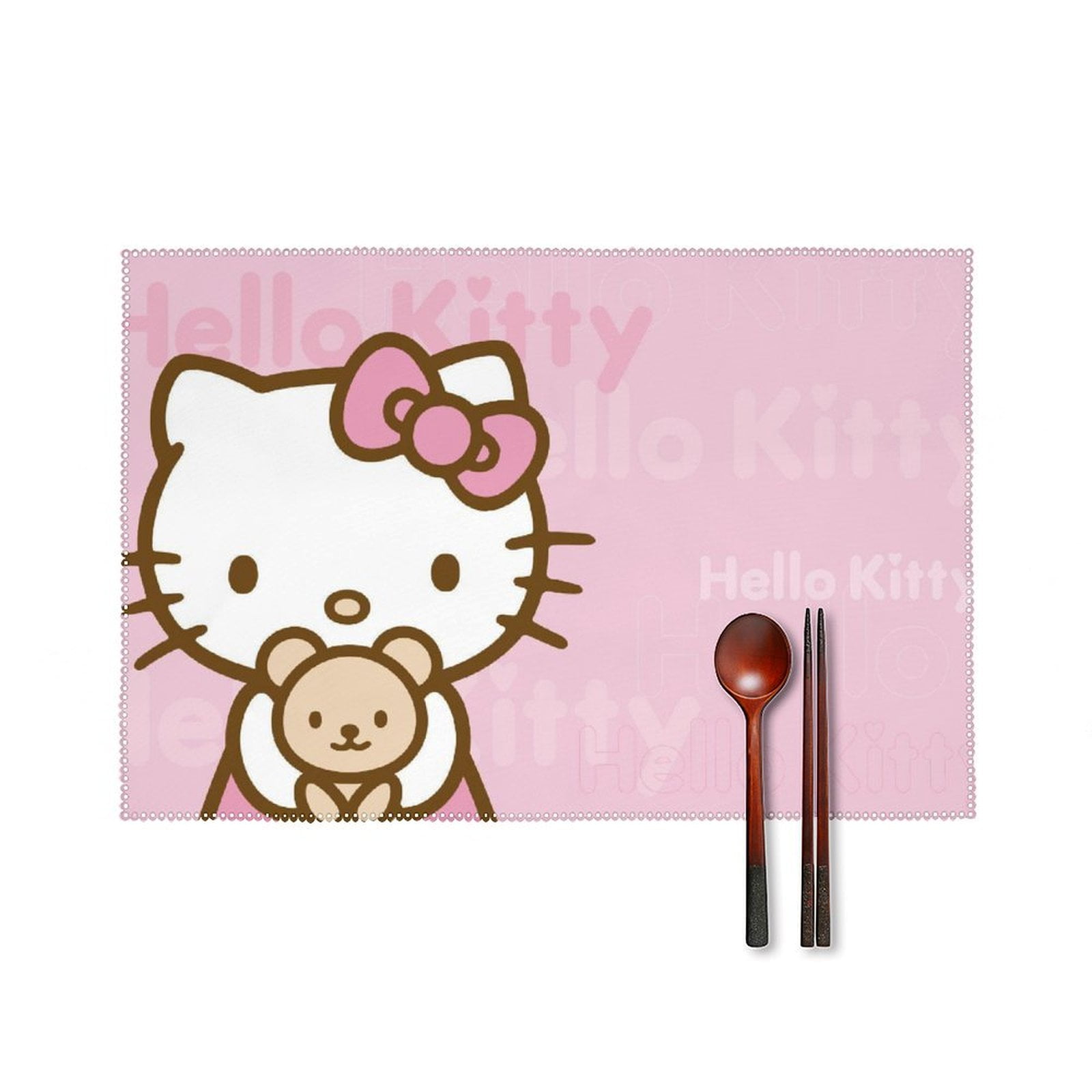 Hello Kitty Placemats for Dining Table Set of 4, Decorative Place Mats ...