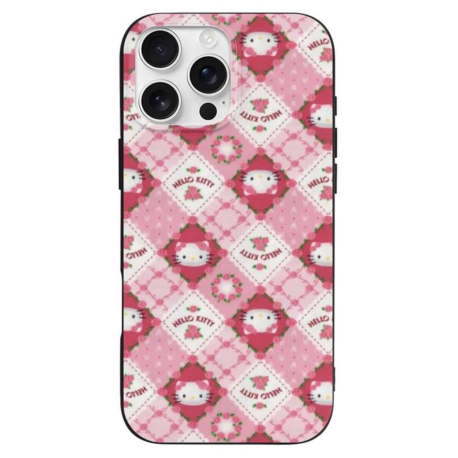 Hello Kitty Plaid Floral Compatible with iPhone 16 Pro Max Case Full ...
