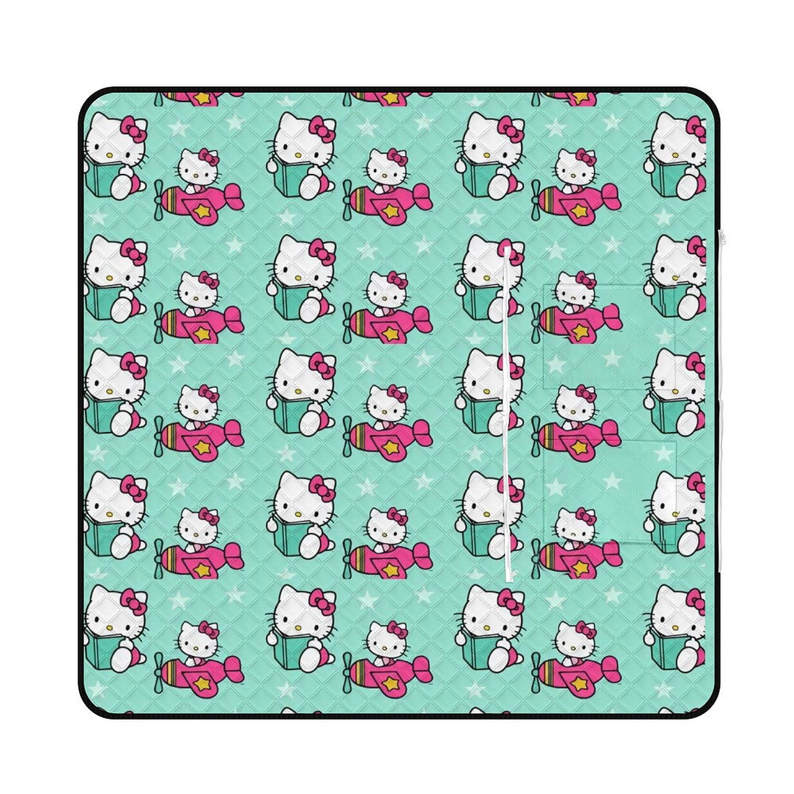 Hello Kitty on A Plane Picnic Blanket Outdoor Extra Large Picnic Mat 59 ...