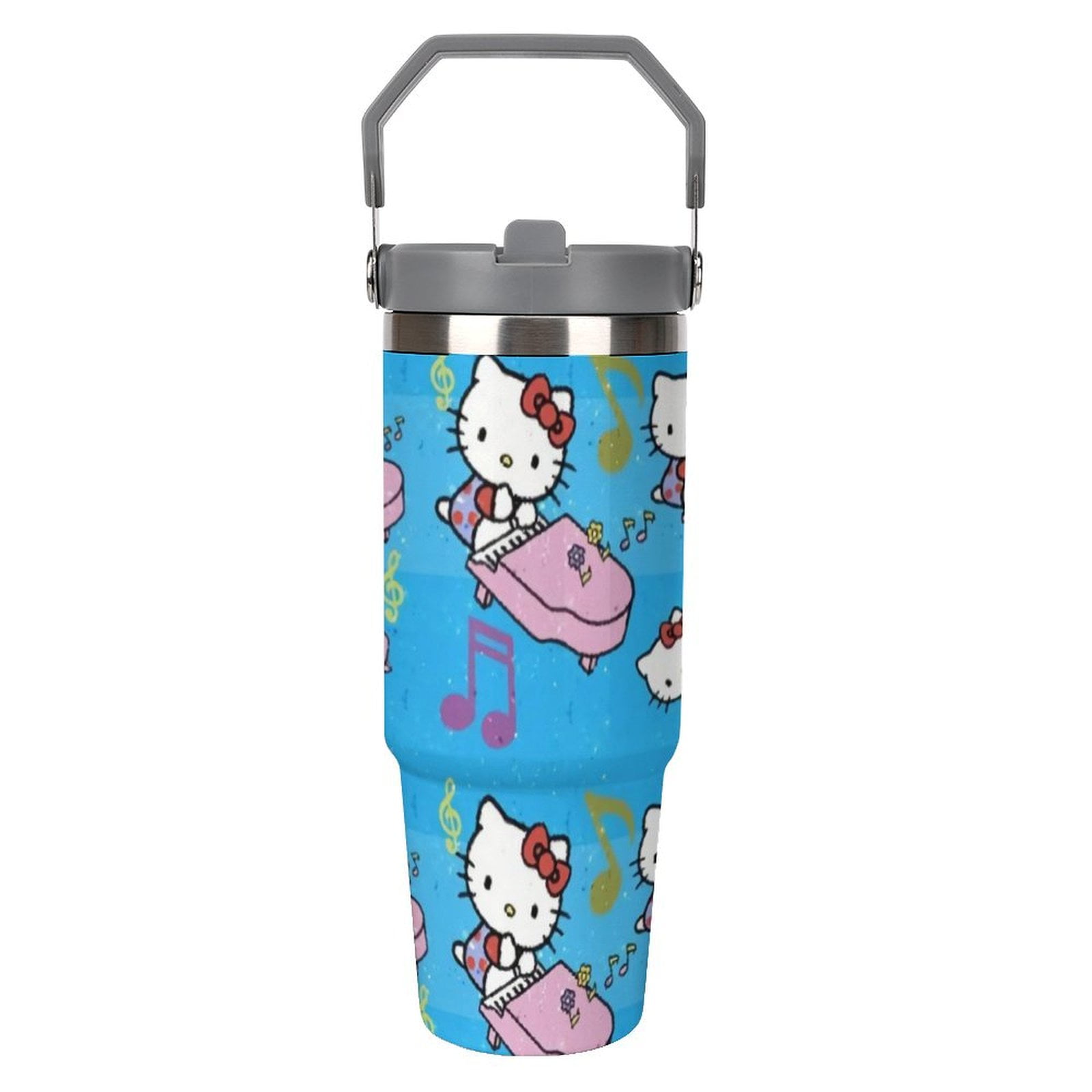 Hello-Kitty Playing The Piano 30oz Insulated Water Bottle Tumbler ...