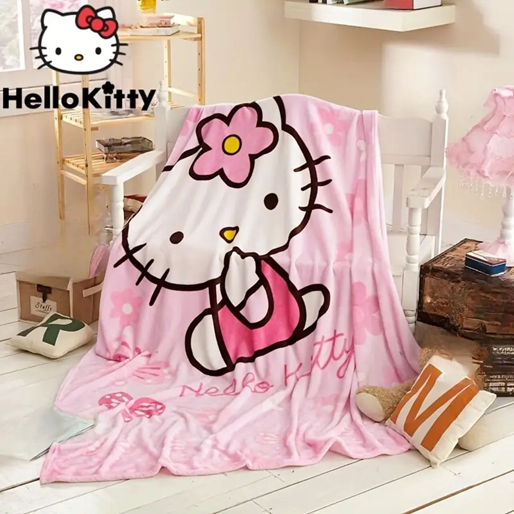 Hello Kitty Plush Blanket - Ultra Soft, Fluffy, and Cuddly - Perfect ...