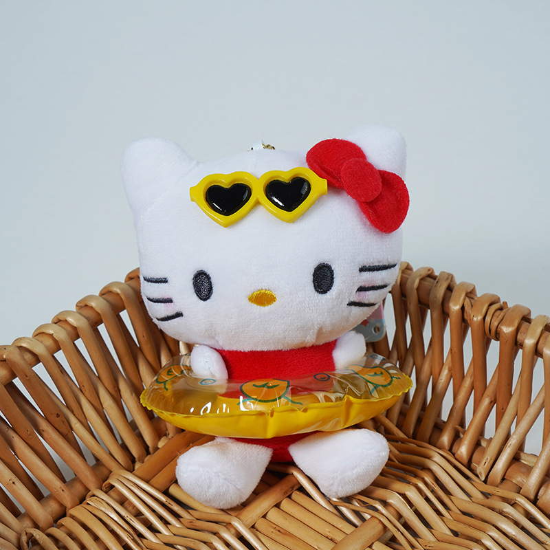 Hello Kitty Plush Keychain Pendant Cartoon Hawaiian Grass Skirt Series ...