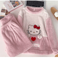 Hello Kitty Plush Pajamas Set Sanrio Autumn Winter Home Clothes Cartoon ...