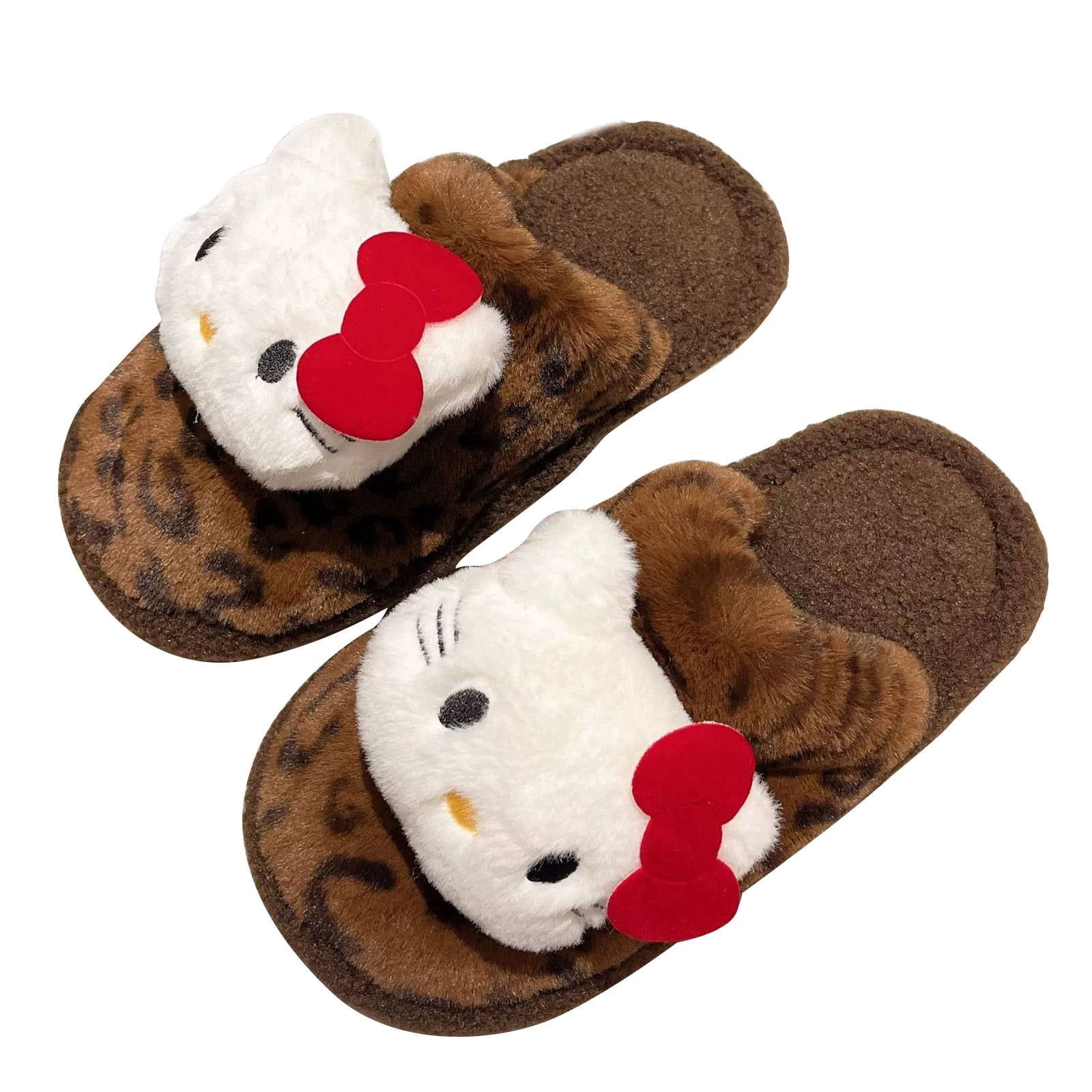 Hello* Kitty Plush Slippers for Women Fuzzy Cute House Shoes Warm ...