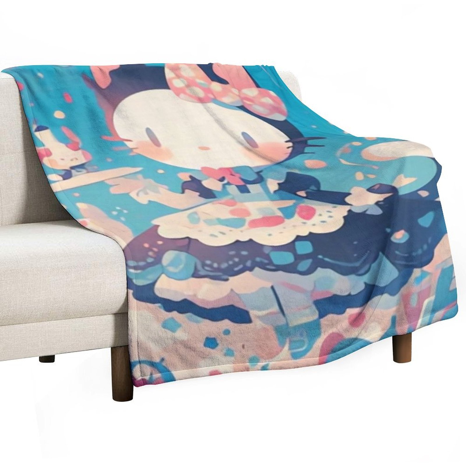 Hello_Kitty Plush Throw Blanket - Measures 55"x70" - Kids Super Soft ...