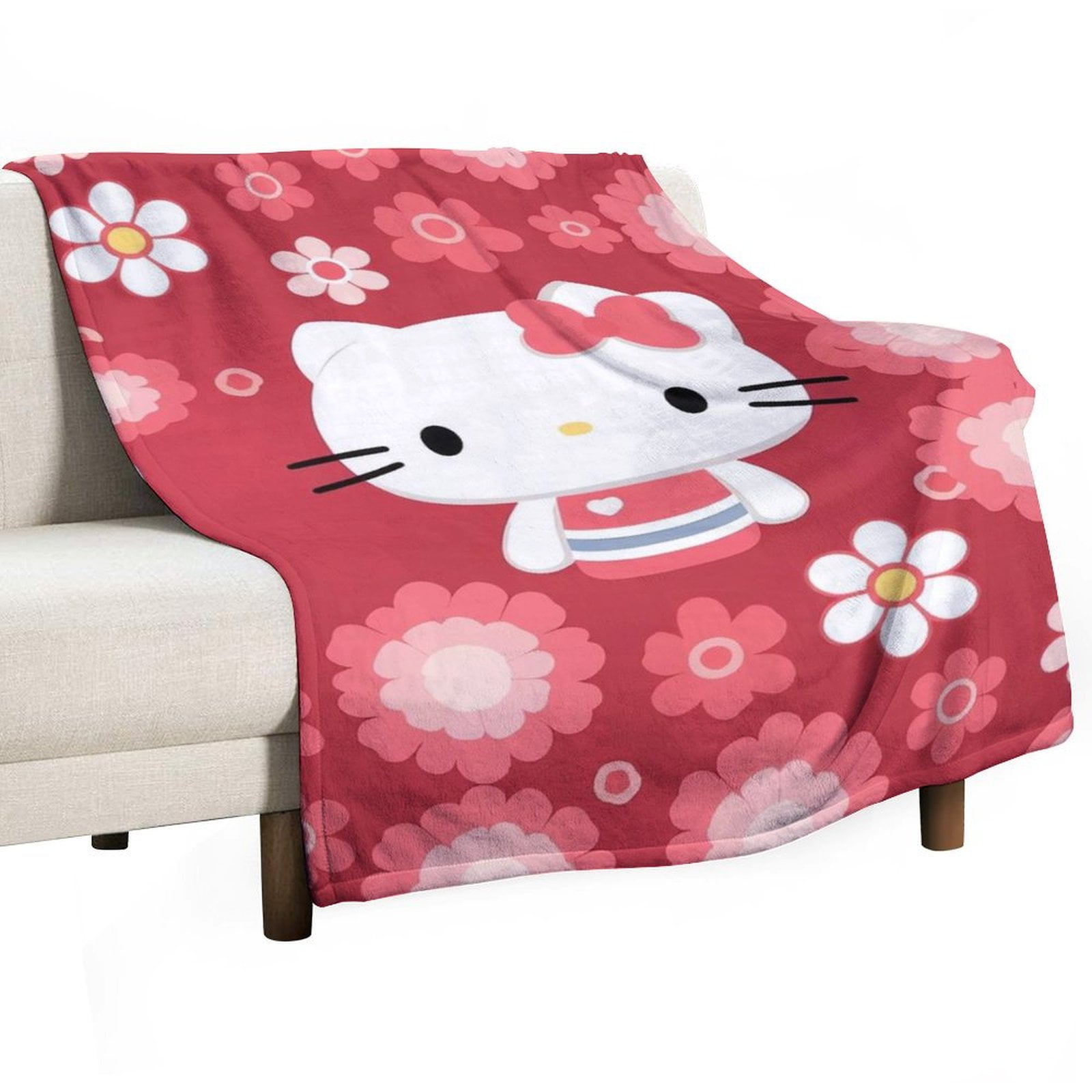 Hello_Kitty Plush Throw Blanket - Measures 66"x90" - Kids Super Soft ...