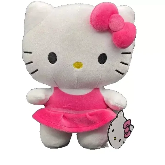 Hello Kitty Plush Toy 10 inch in Pink Dress - Walmart.com