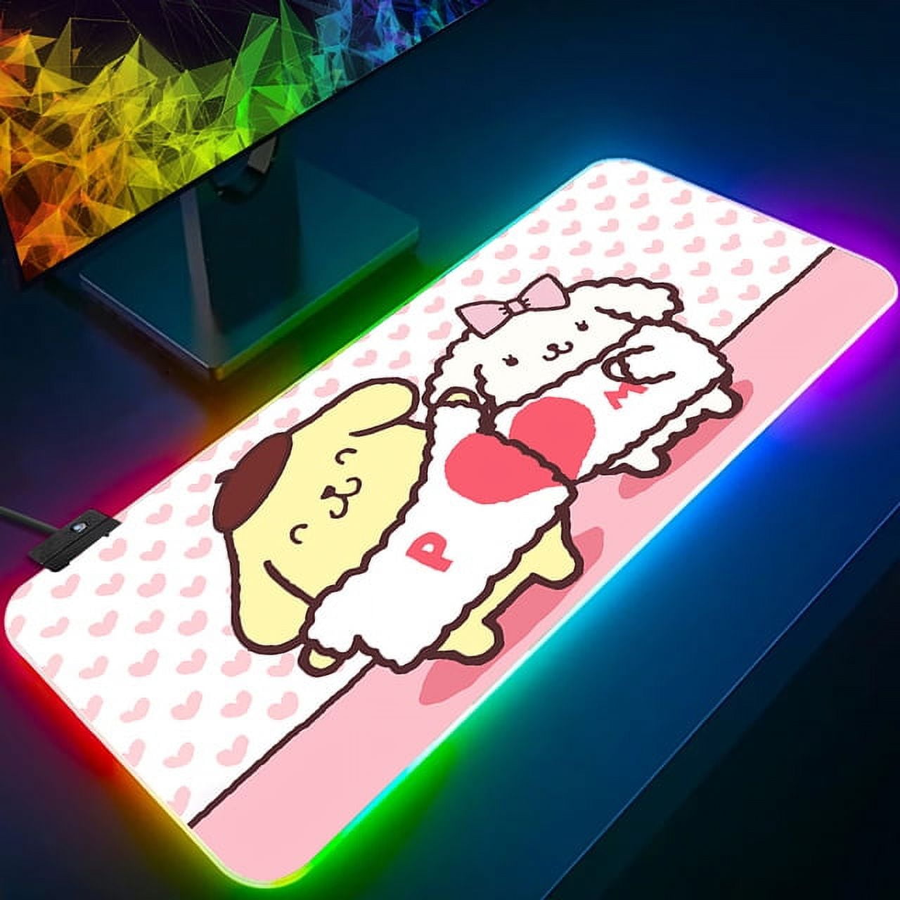 Hello Kitty Pom Purin Cinnamon RGB Pc Gamer Keyboard Mouse Pad Mousepad ...