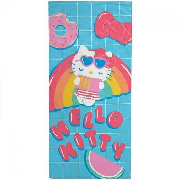 Hello Kitty Pool Time Beach Towel Blue Cotton Fun Design for Pool and ...