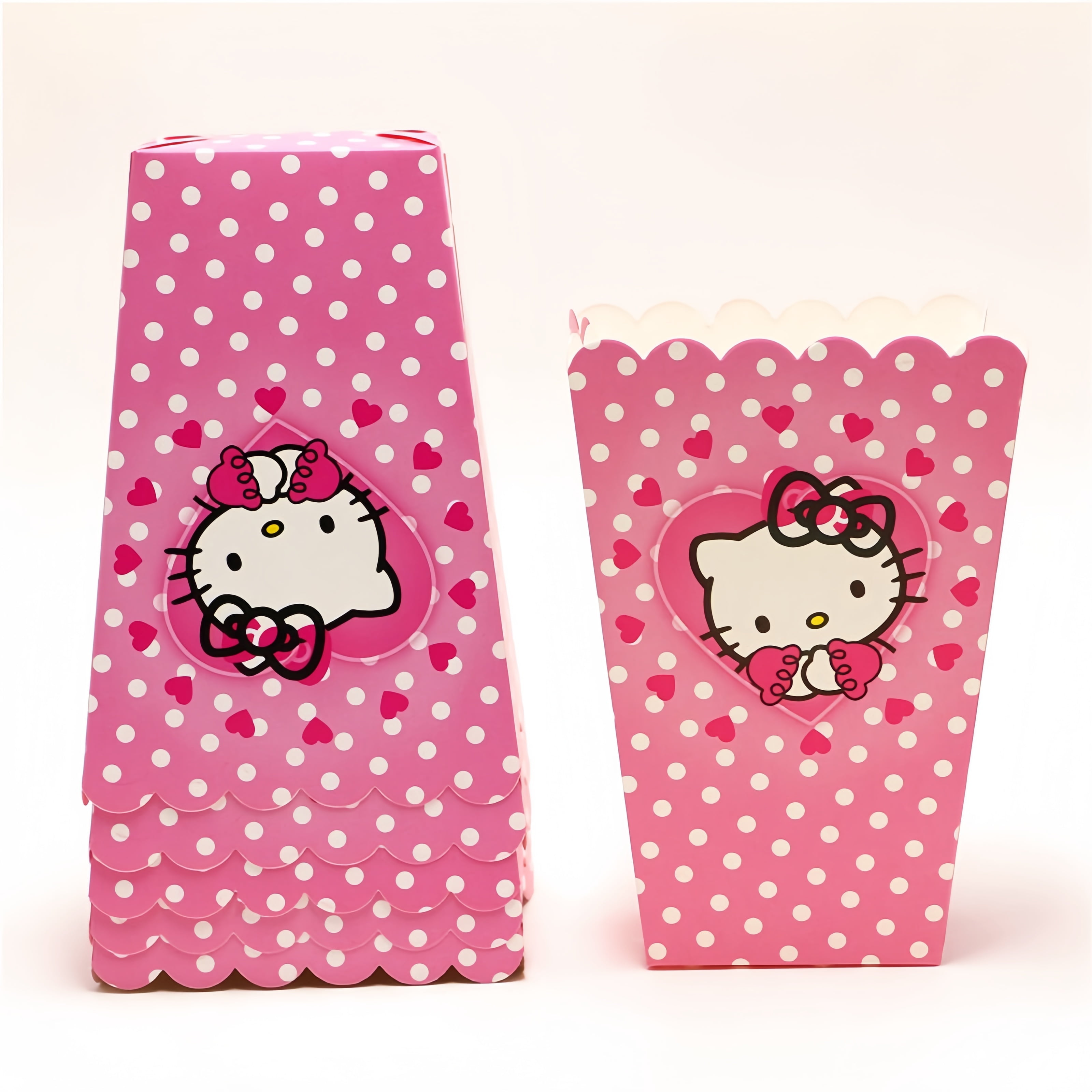 Hello Kitty Popcorn Box Birthday Party Decor Pink Cat Gift Box Cookies ...