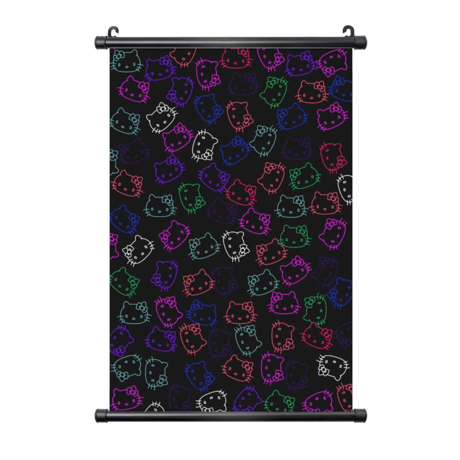 Hello Kitty Poster Black Plastic Shaft Hanging Posters Wall Hanging Art ...