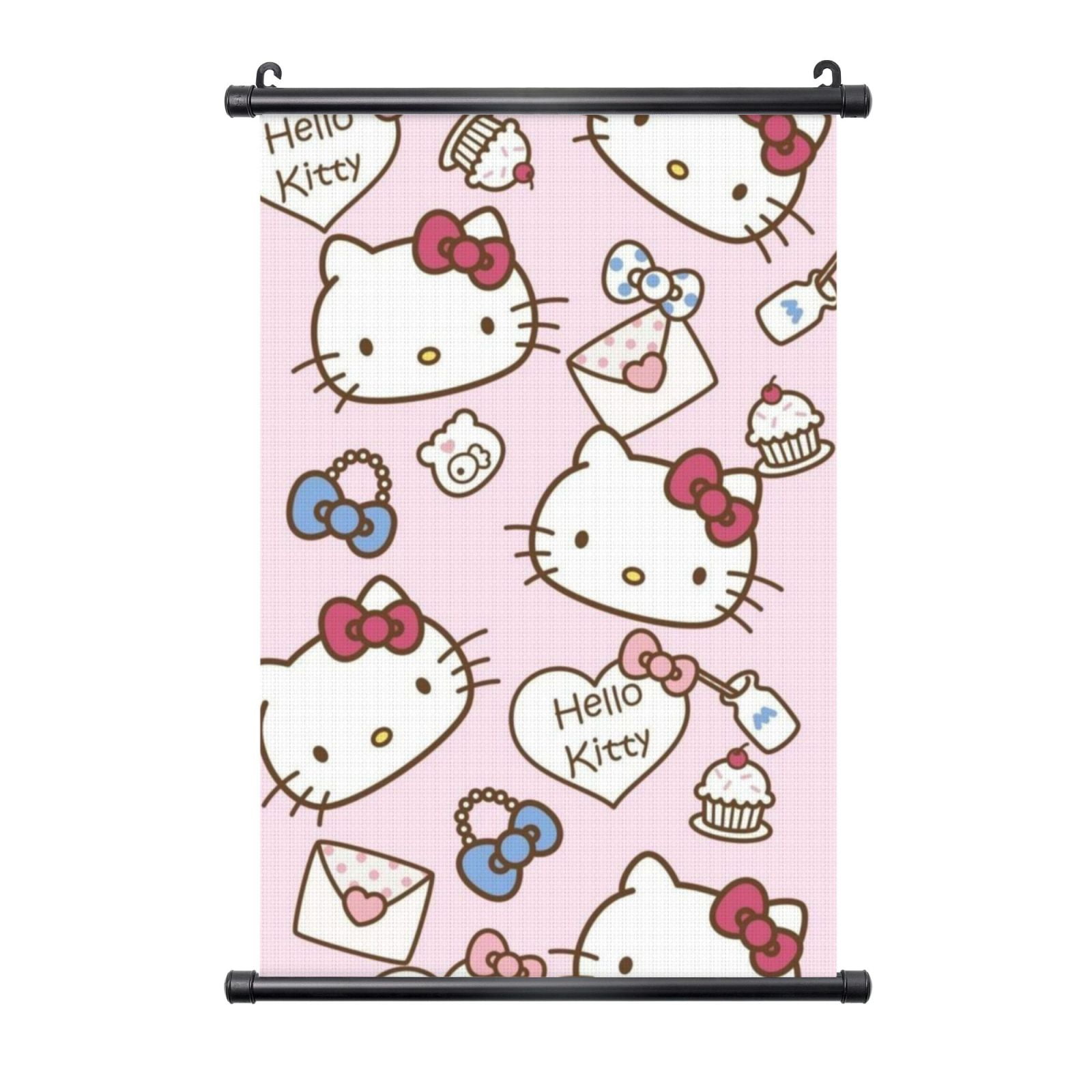 Hello Kitty Poster Black Plastic Shaft Hanging Posters Wall Hanging Art ...