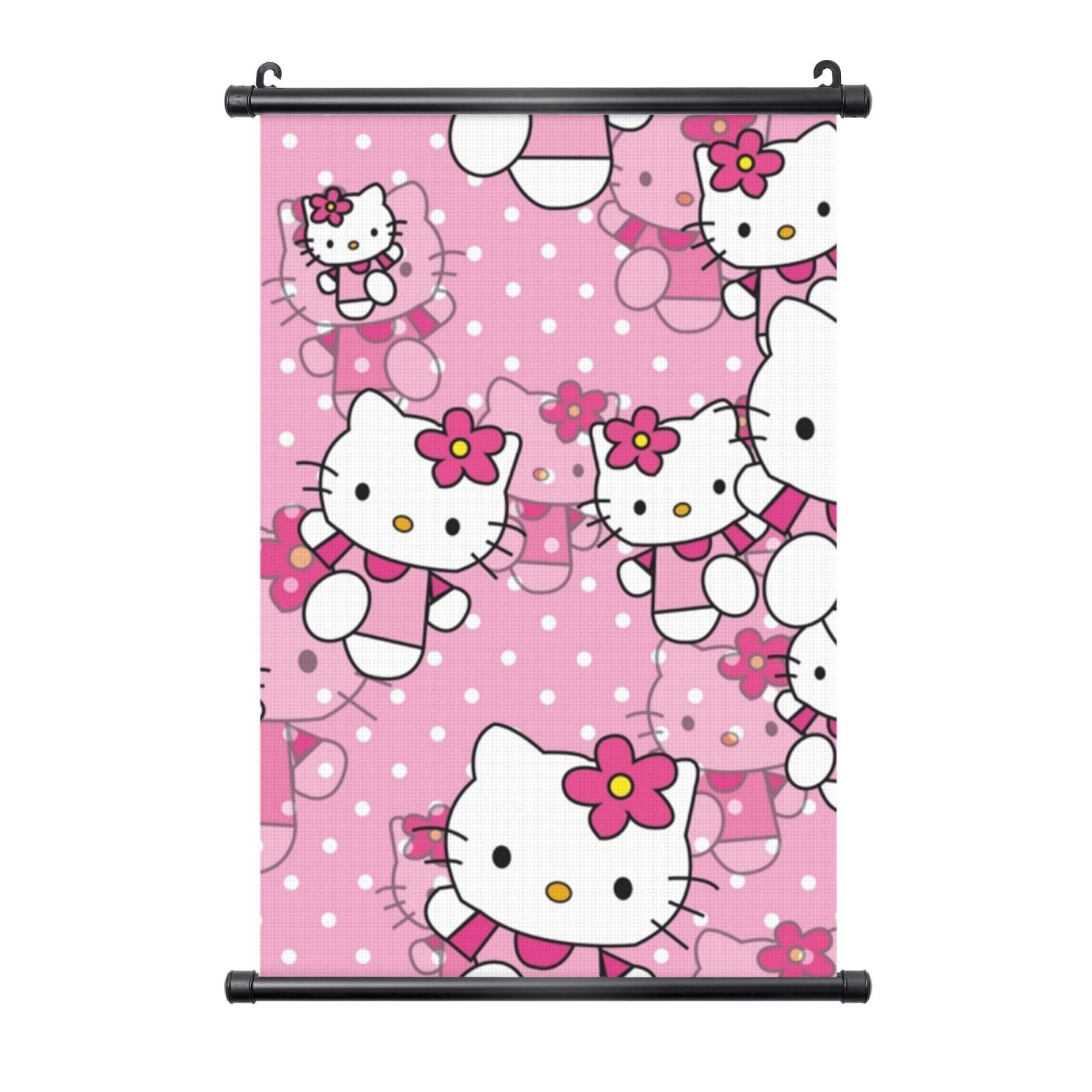 Hello Kitty Poster Black Plastic Shaft Hanging Posters Wall Hanging Art ...