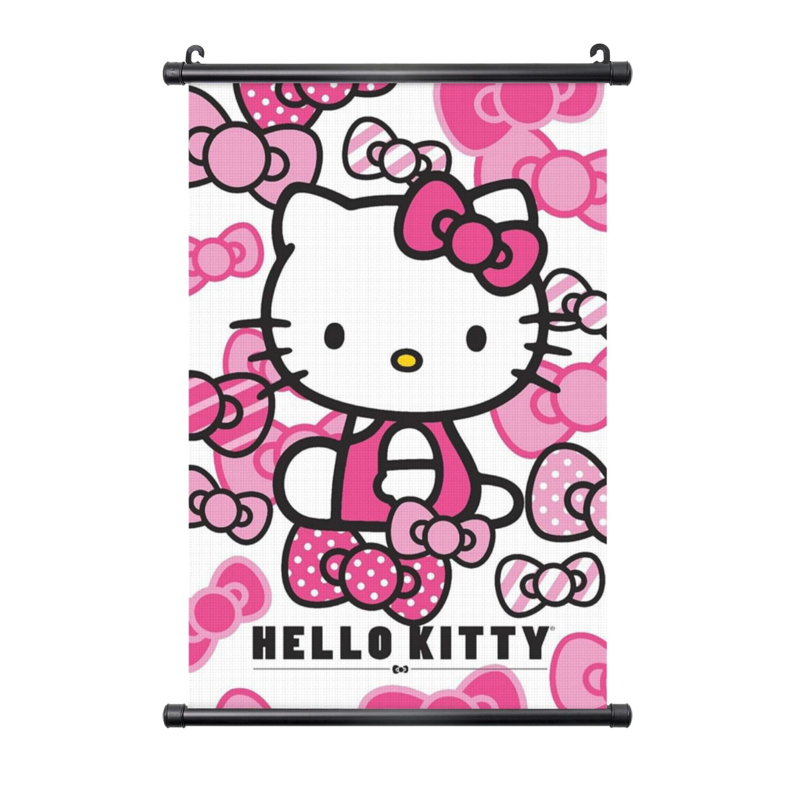 Hello Kitty Poster Black Plastic Shaft Hanging Posters Wall Hanging Art ...