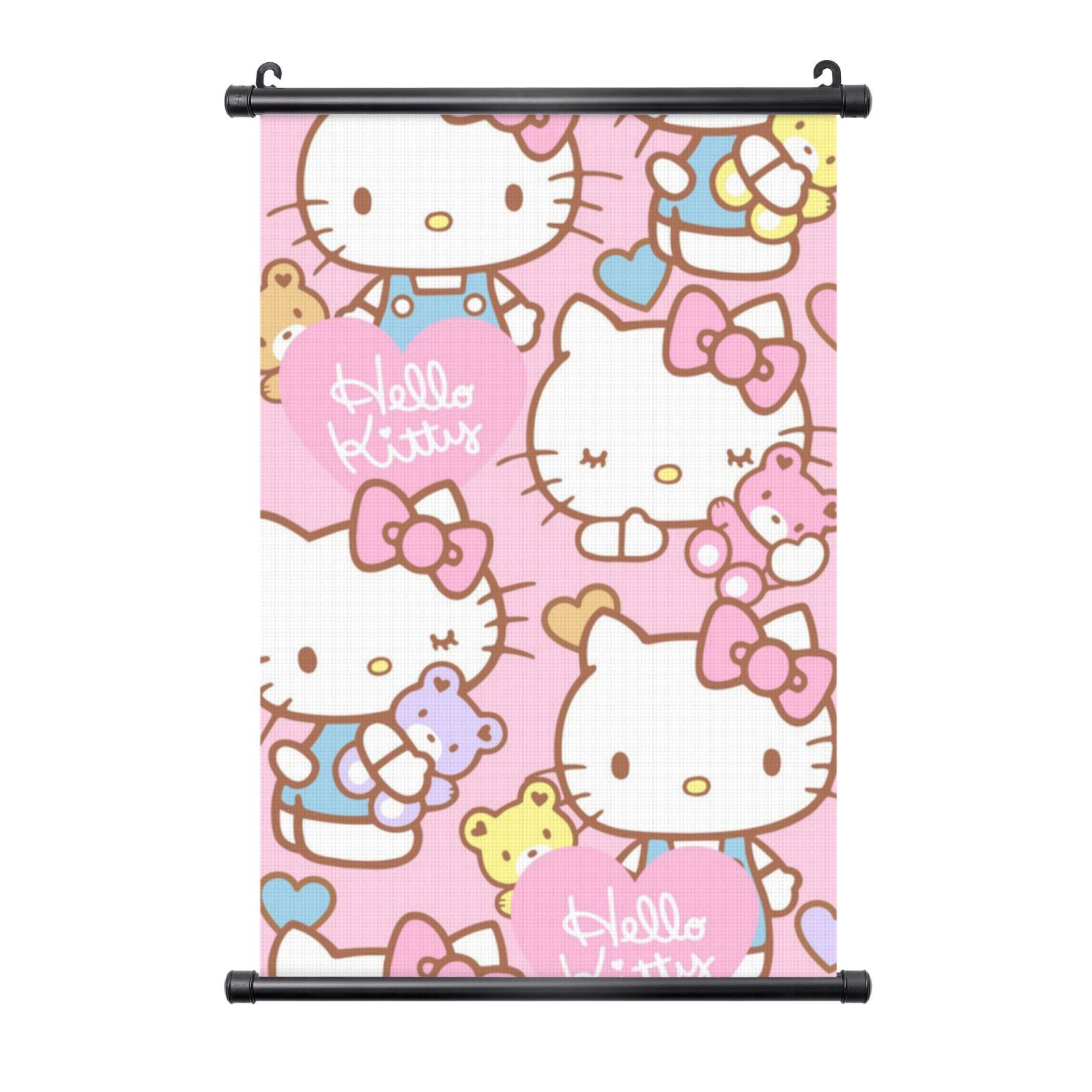 Hello Kitty Poster Black Plastic Shaft Hanging Posters Wall Hanging Art ...