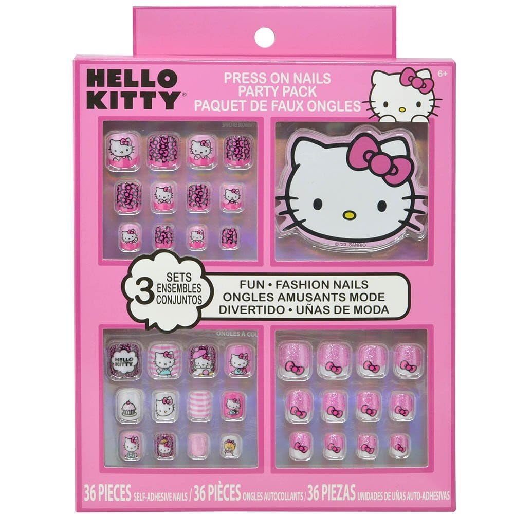 Hello Kitty Press-On Nails Party Pack - 36 Self-Adhesive Nails C65 ...
