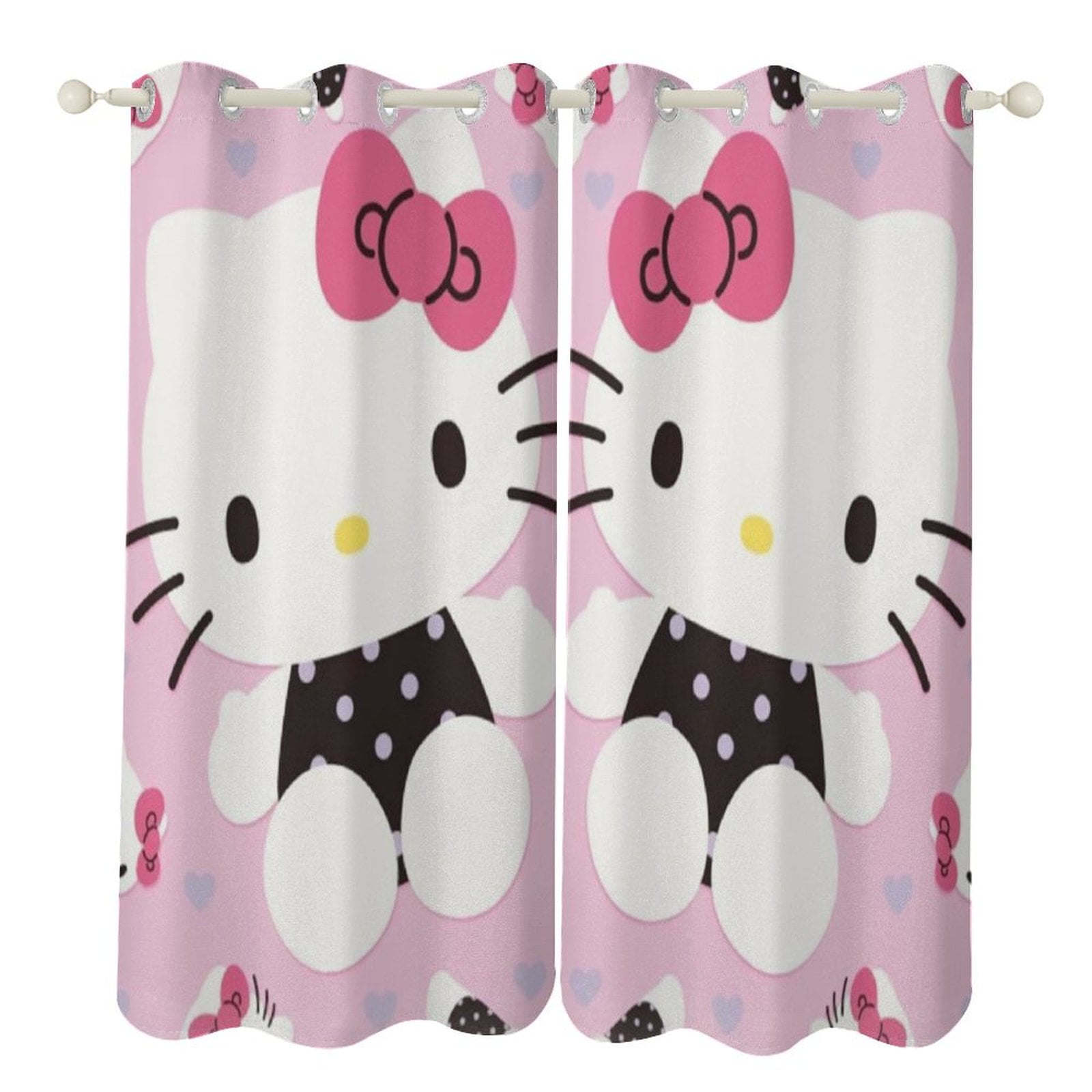 Hello Kitty Print Kids Curtains 52 X 72 Inch,Cartoon Blackout Curtains ...