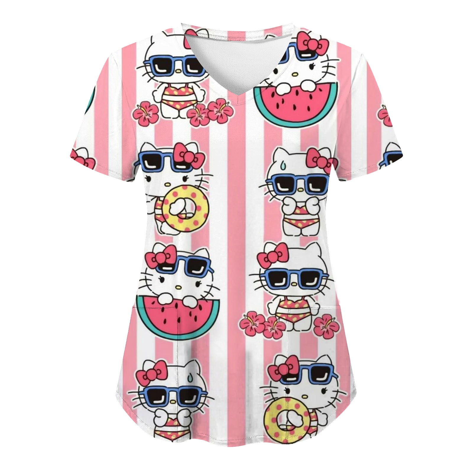 Hello Kitty Print Working t-shirt Medical Lab Medical Uniform ...